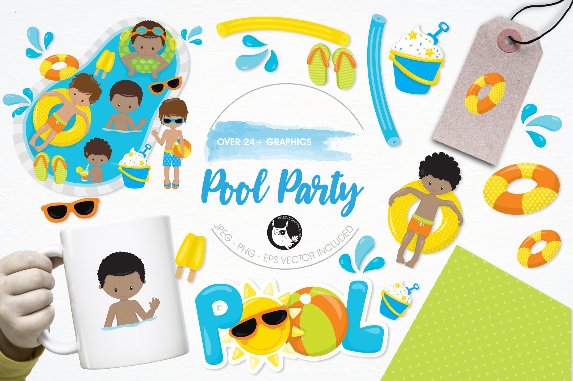Pool Party graphics and illustrations (14474) | Illustrations | Design ...