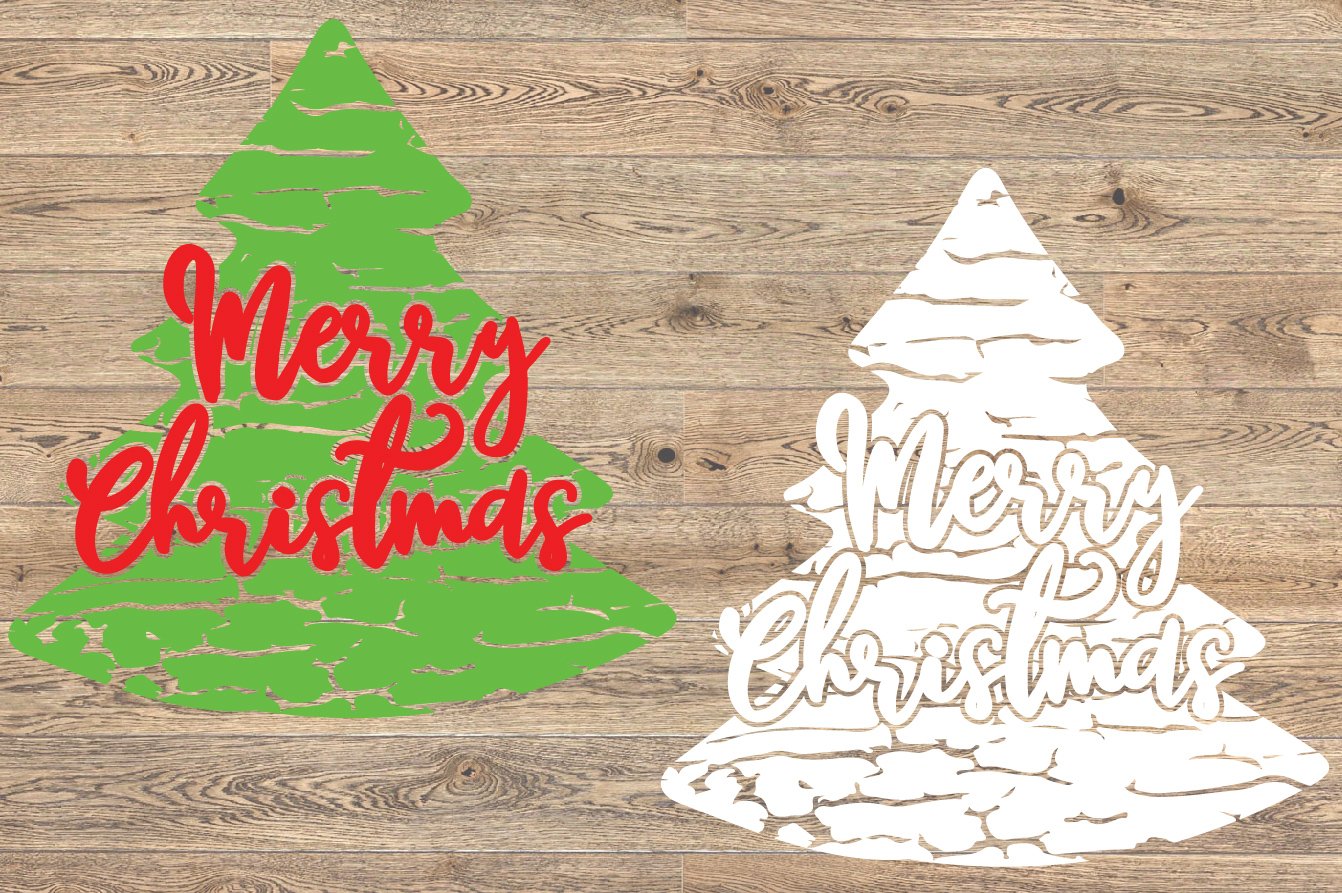 Merry Christmas Tree SVG 998s (144299) | SVGs | Design Bundles