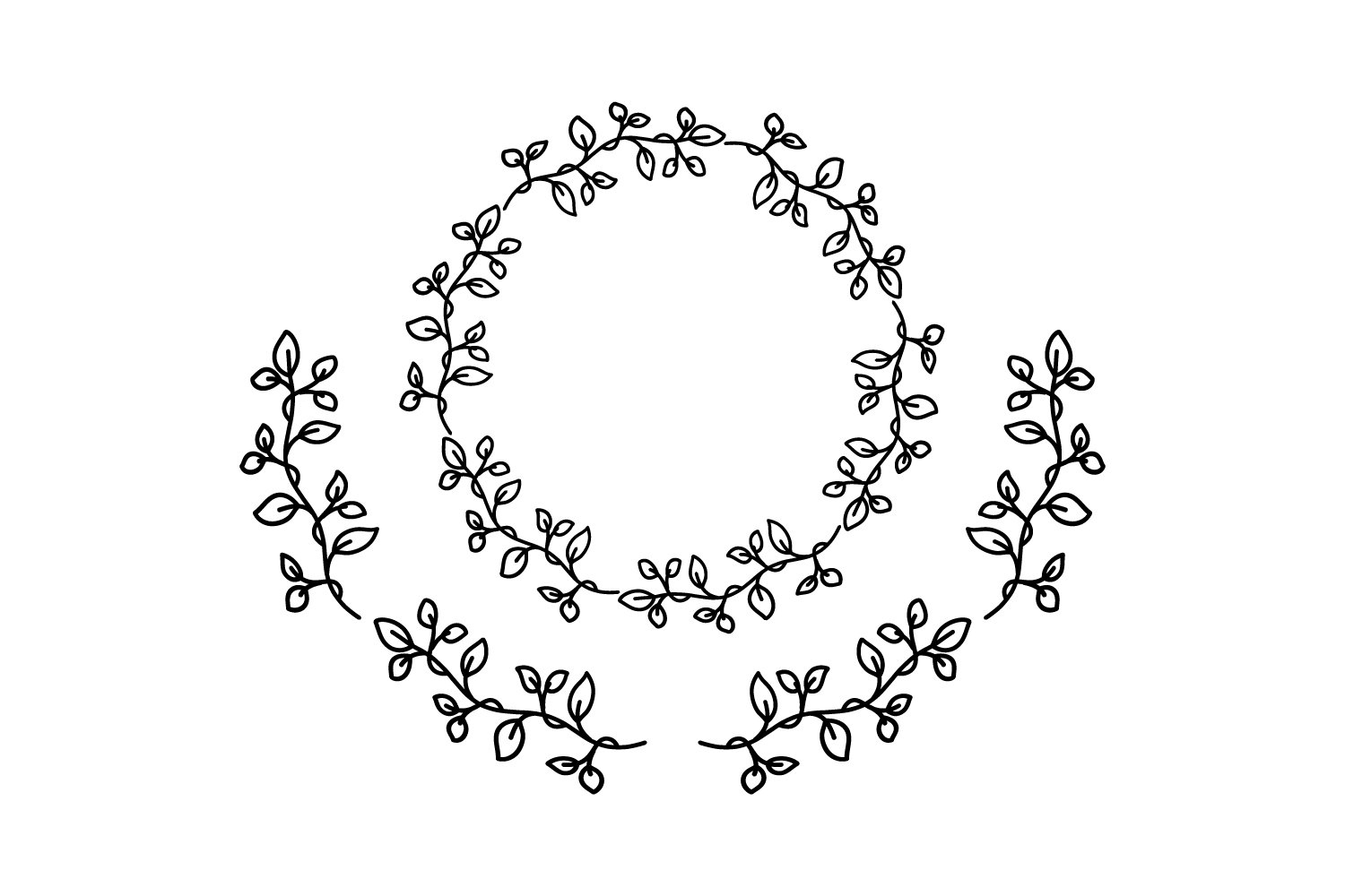 Leaves Border Bundle, Leaves Monogram SVG Bundle Cut Files