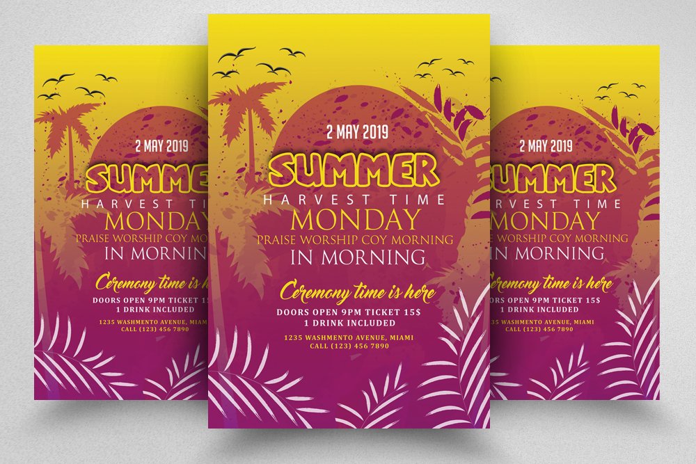 Summer Harvest Flyer Template (712631) | Flyers | Design Bundles