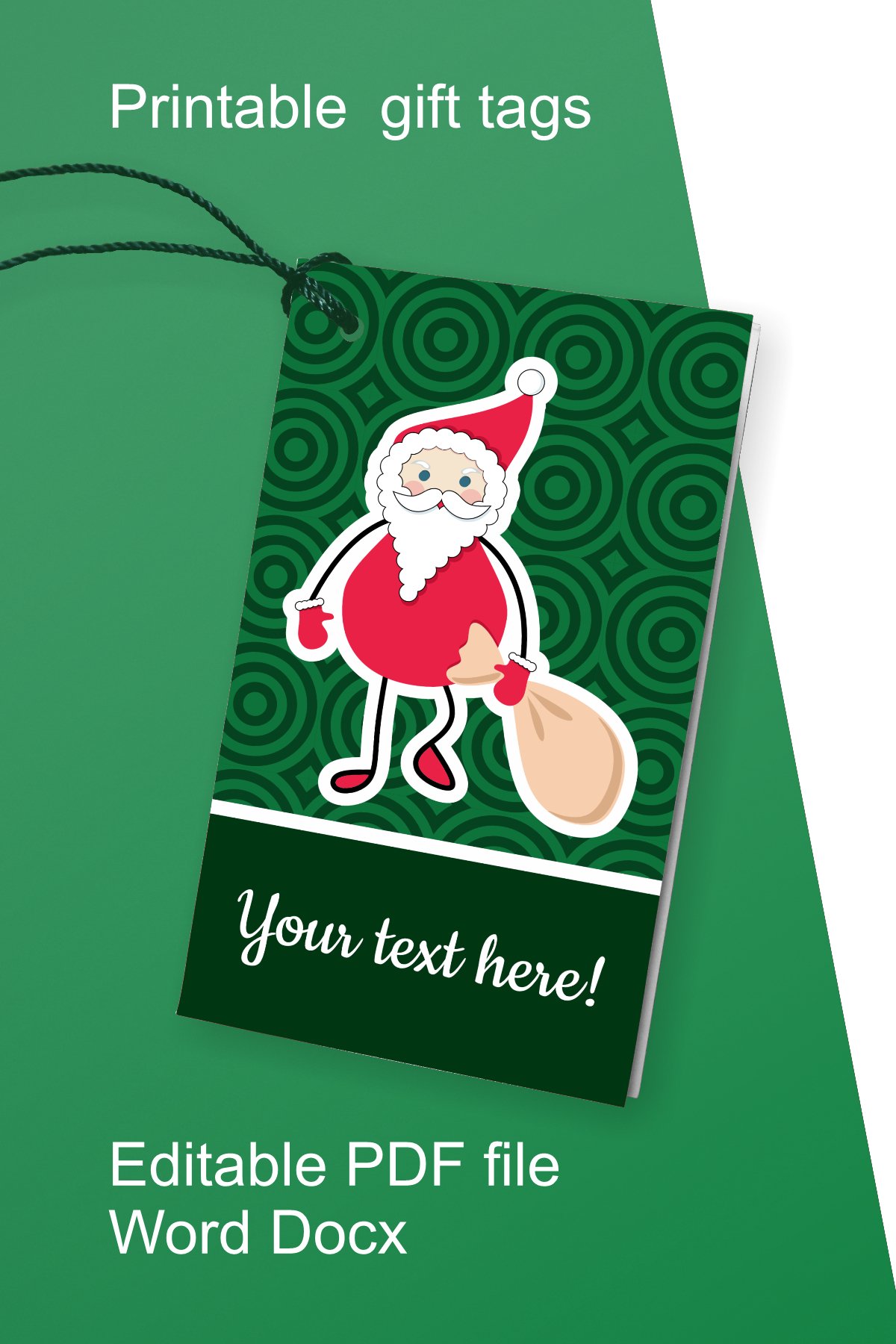 Christmas Gift Tags Santa Claus Editable PDF Word Templates