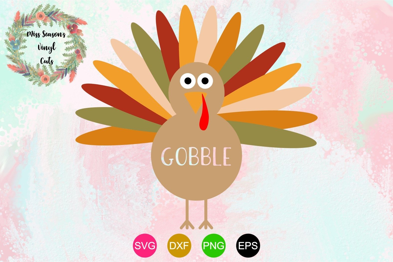 Gobble Turkey (316430) | Cut Files | Design Bundles