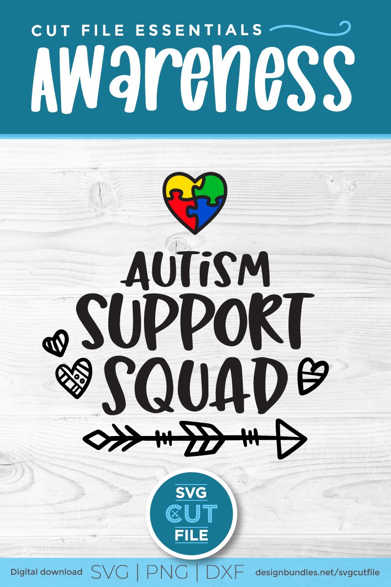 Autism support squad with puzzle piece - an autism svg file (522360 ...
