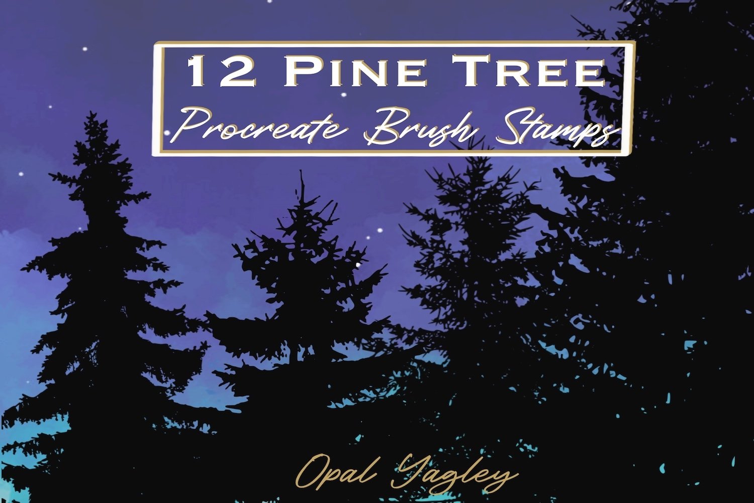 12 Pine Tree Brush Procreate / Silhouette Tree Stamps (943246 ...