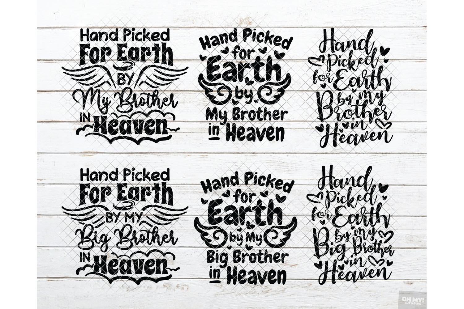 Hand Picked For Earth By My Brother In Heaven SVG (533860) | Cut Files ...