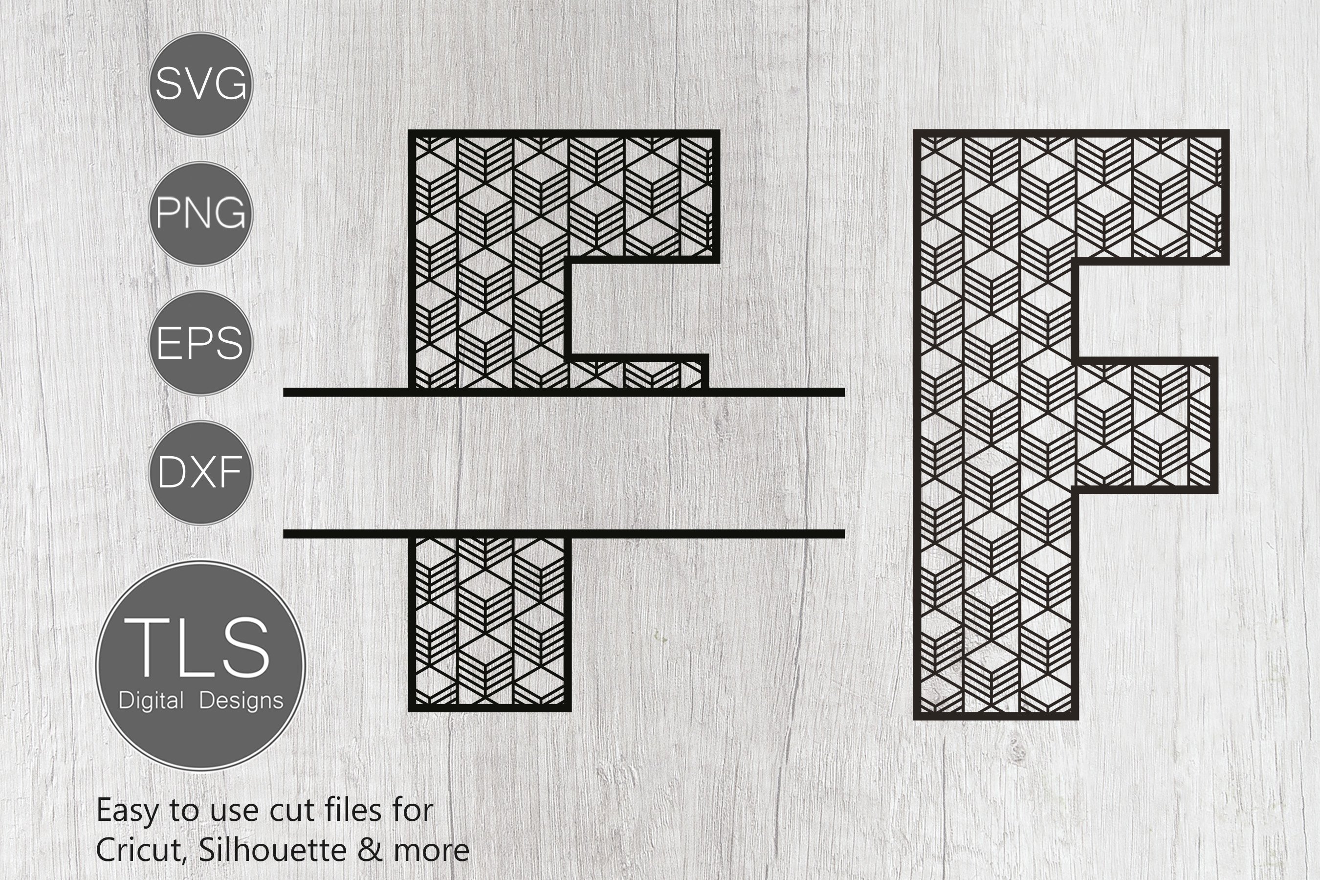 Split monogram letter F SVG, Geometric Letter F SVG (384237) | Cut ...