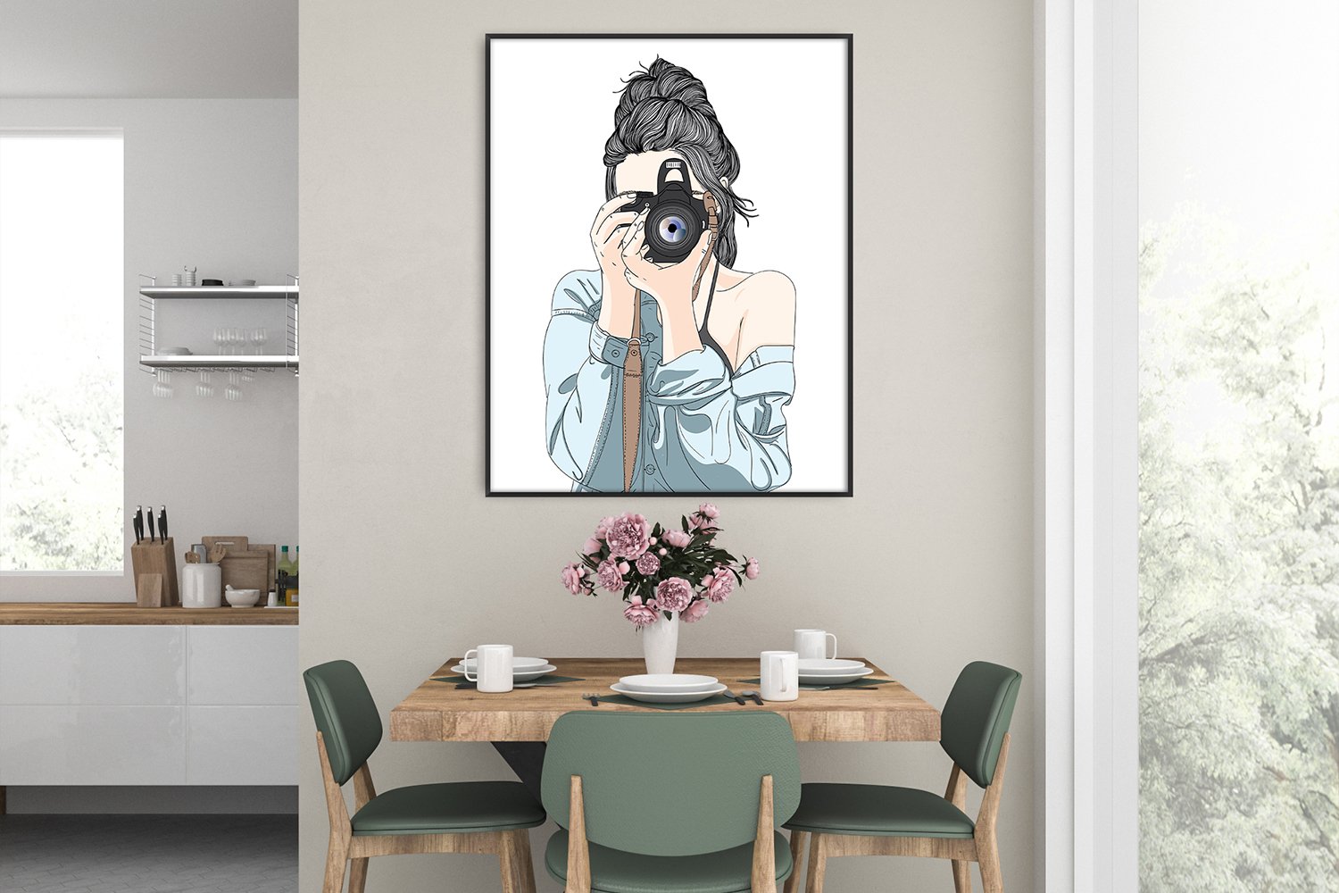 Wall art Female photographer with a professional camera (811031 ...