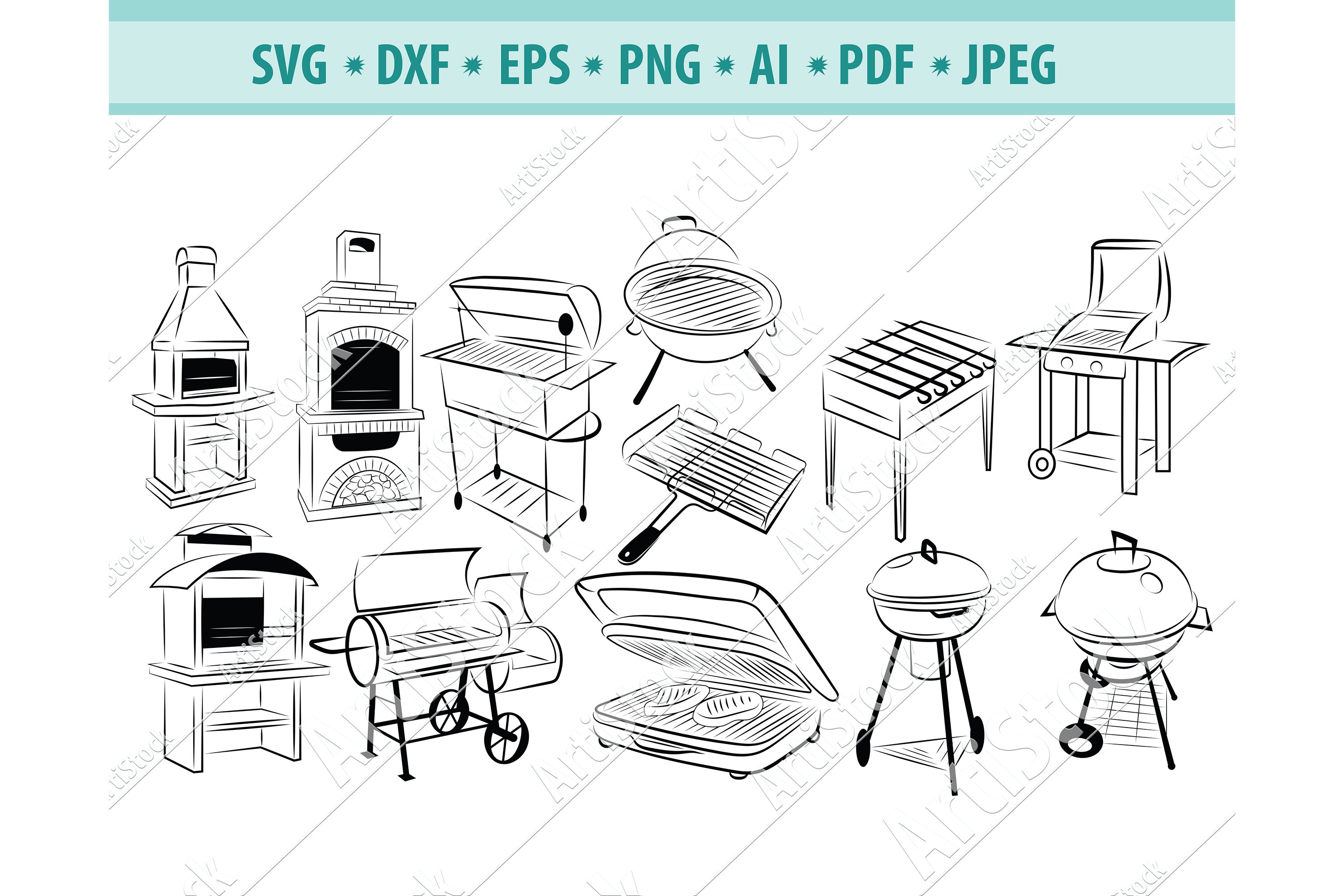 Barbecue svg, Grill svg, Grilling svg, BBQ Dxf, Png, Eps (429439 ...