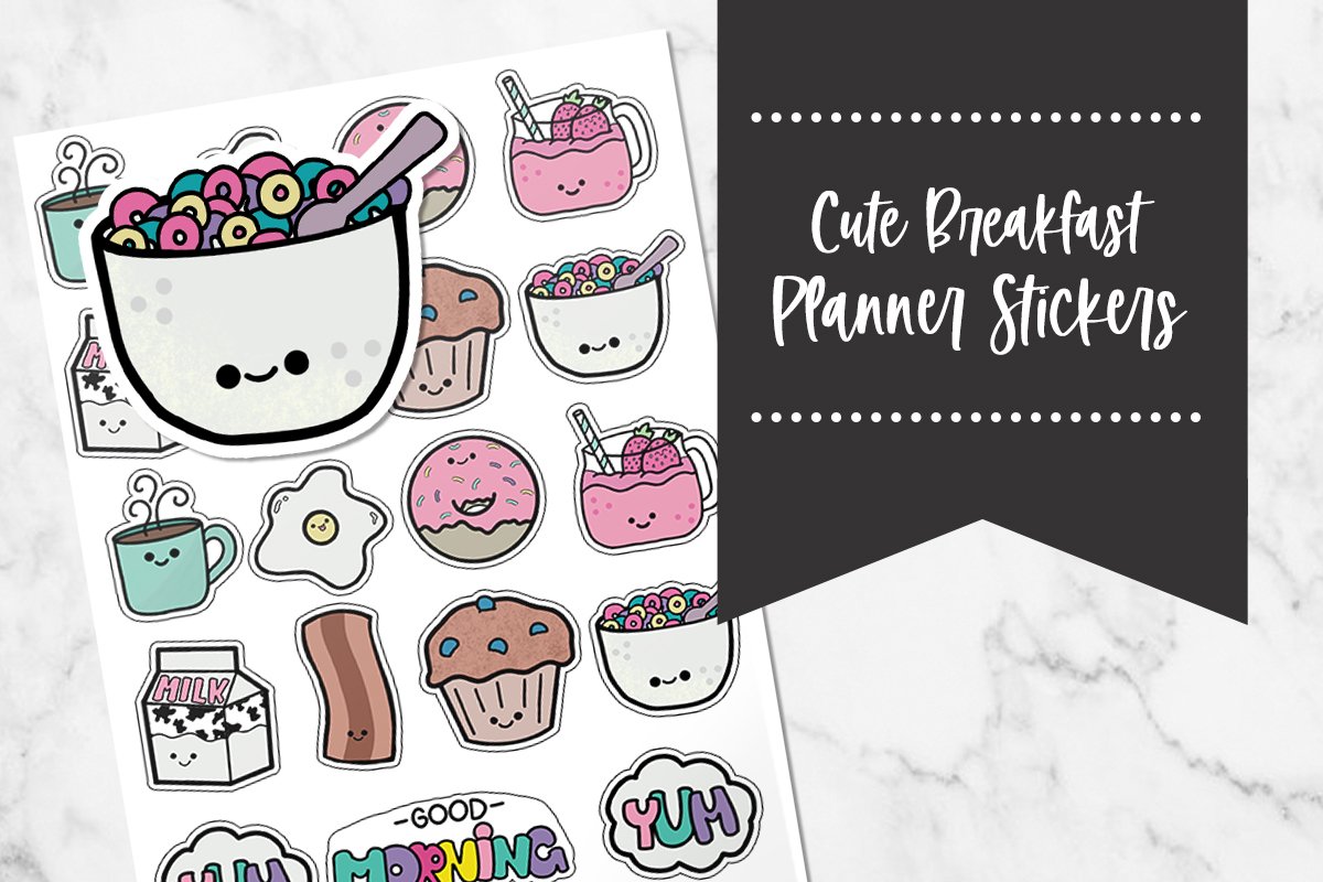 Cute Breakfast Planner Stickers