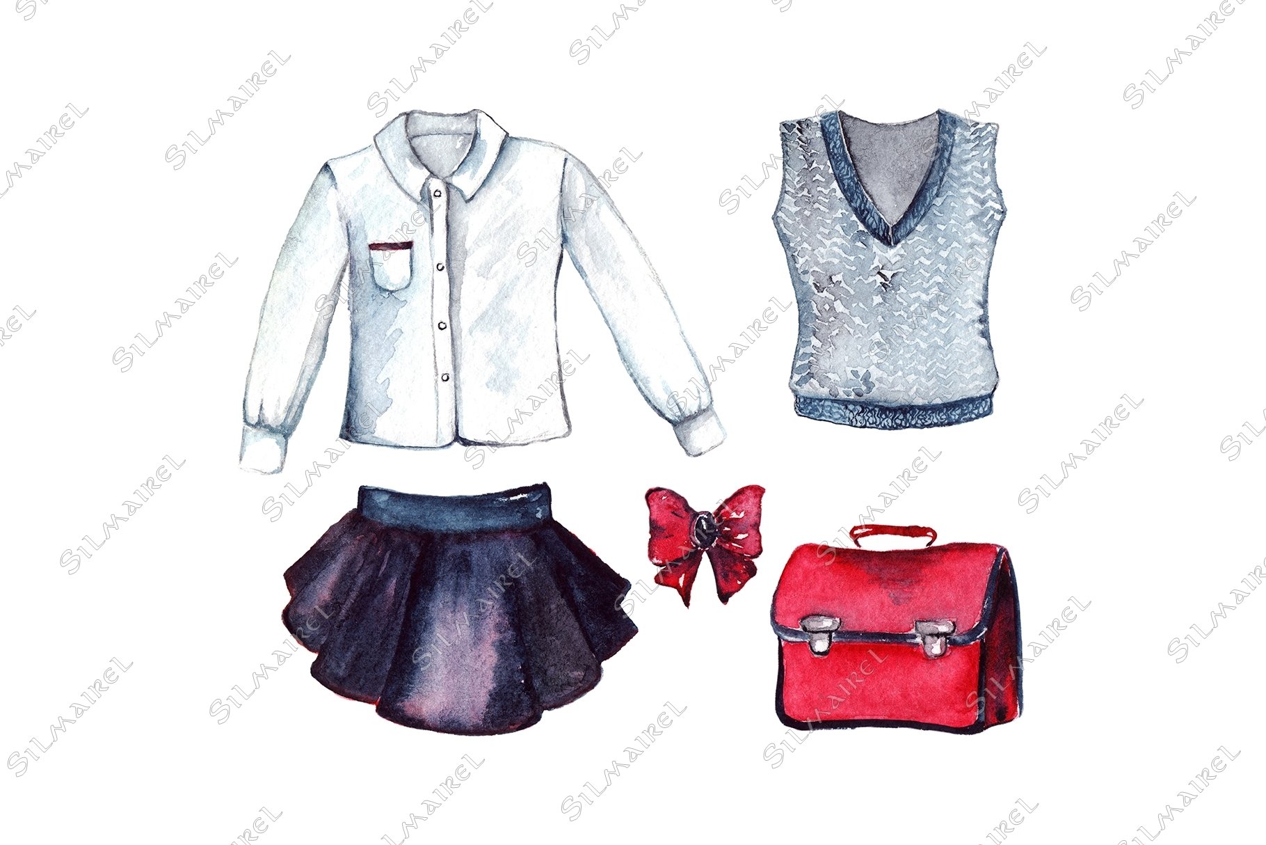 School clothes pupil uniform form fashion look set isolated (811072 ...