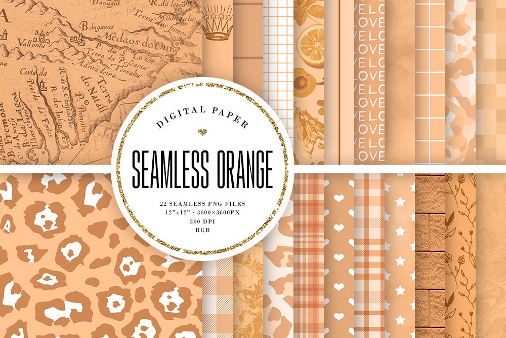 Pastel Orange Seamless Patterns & Textures (833710) | Backgrounds ...