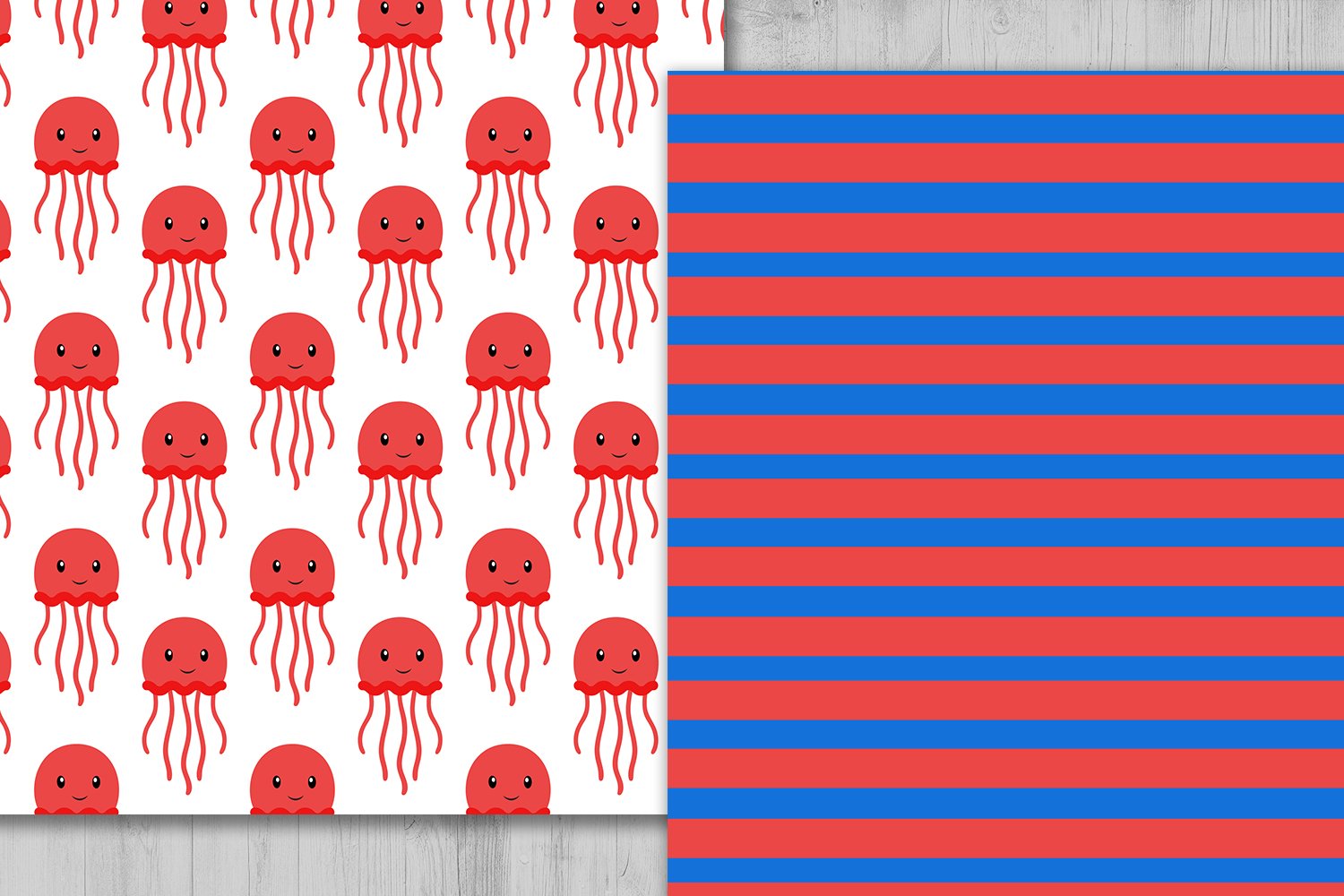 Jelly Fish Digital Paper, Sea Animals Digital Paper, Sea. (93240 ...