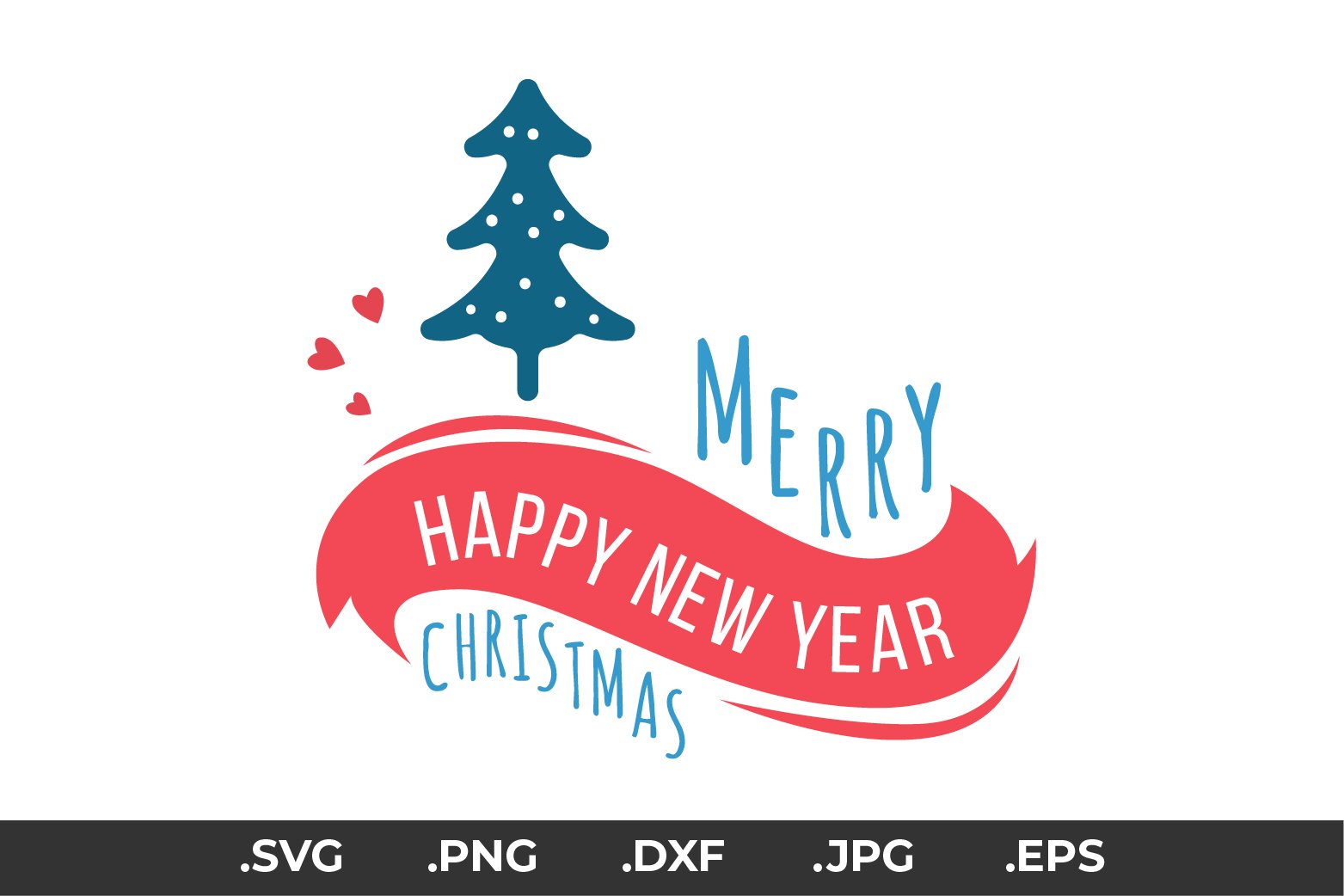 Merry Christmas Happy New Year SVG Cut File Design Template (1246209 ...