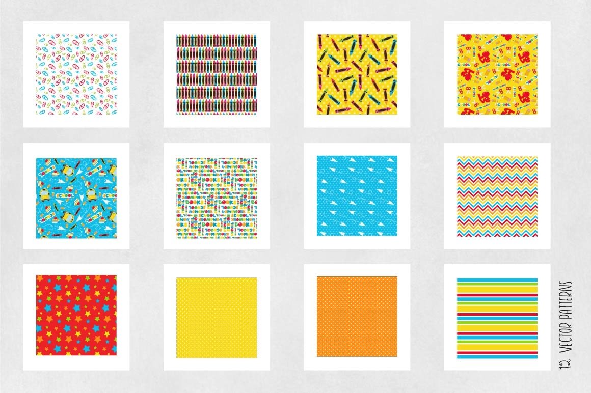 SCHOOL-KIDS, digital papers (43166) | Patterns | Design Bundles