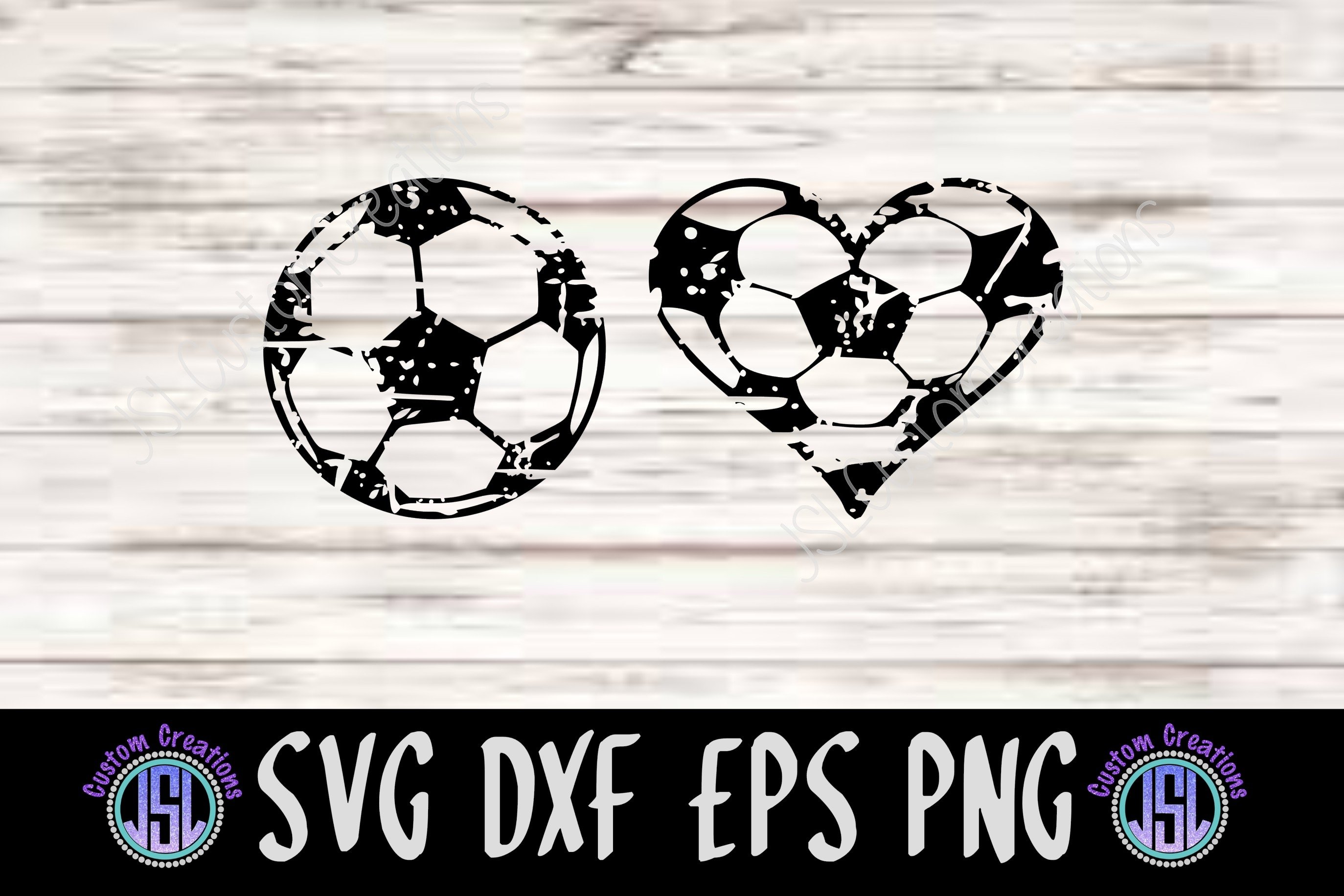 Distressed Soccer Ball Set of 2 Bundle | SVG DXF EPS PNG (136757 ...
