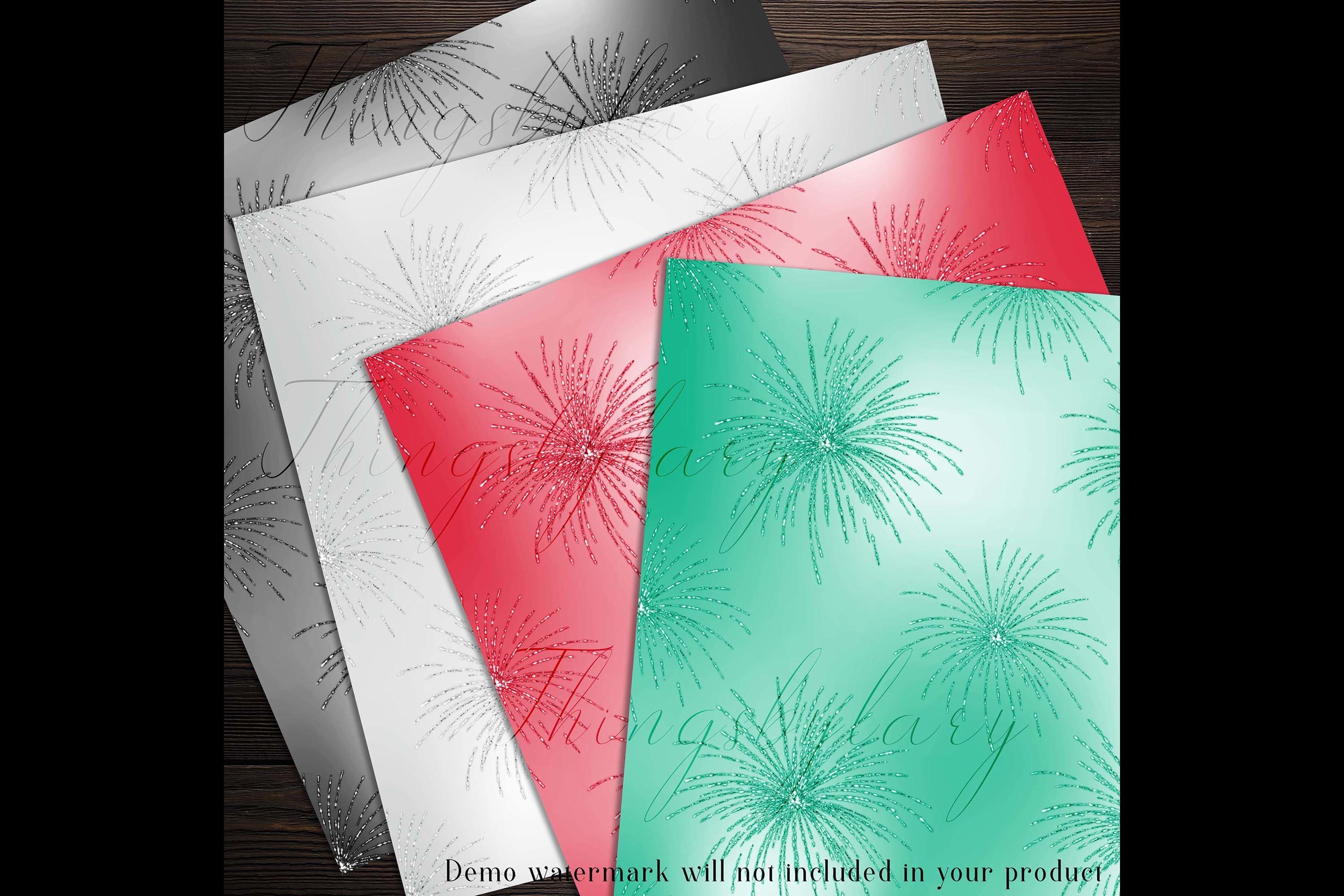 100 Seamless Glitter Firework New Year Eve Digital Papers (384090 ...