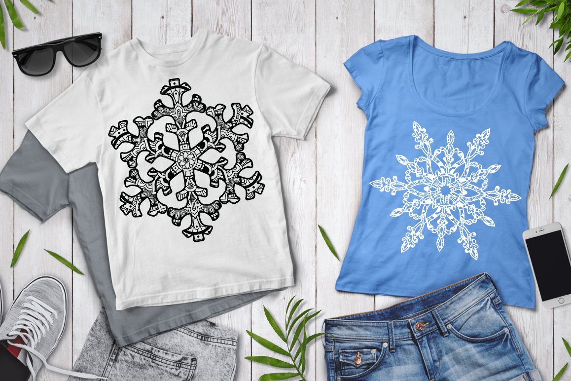 Snowflakes Mandala Bundle SVG Cut Files, Winter Mandala SVG. (859396 ...