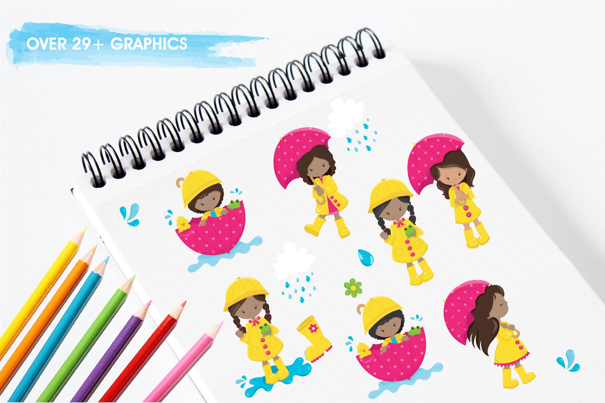 Rainy Day Fun graphics and illustrations (14432) | Illustrations ...