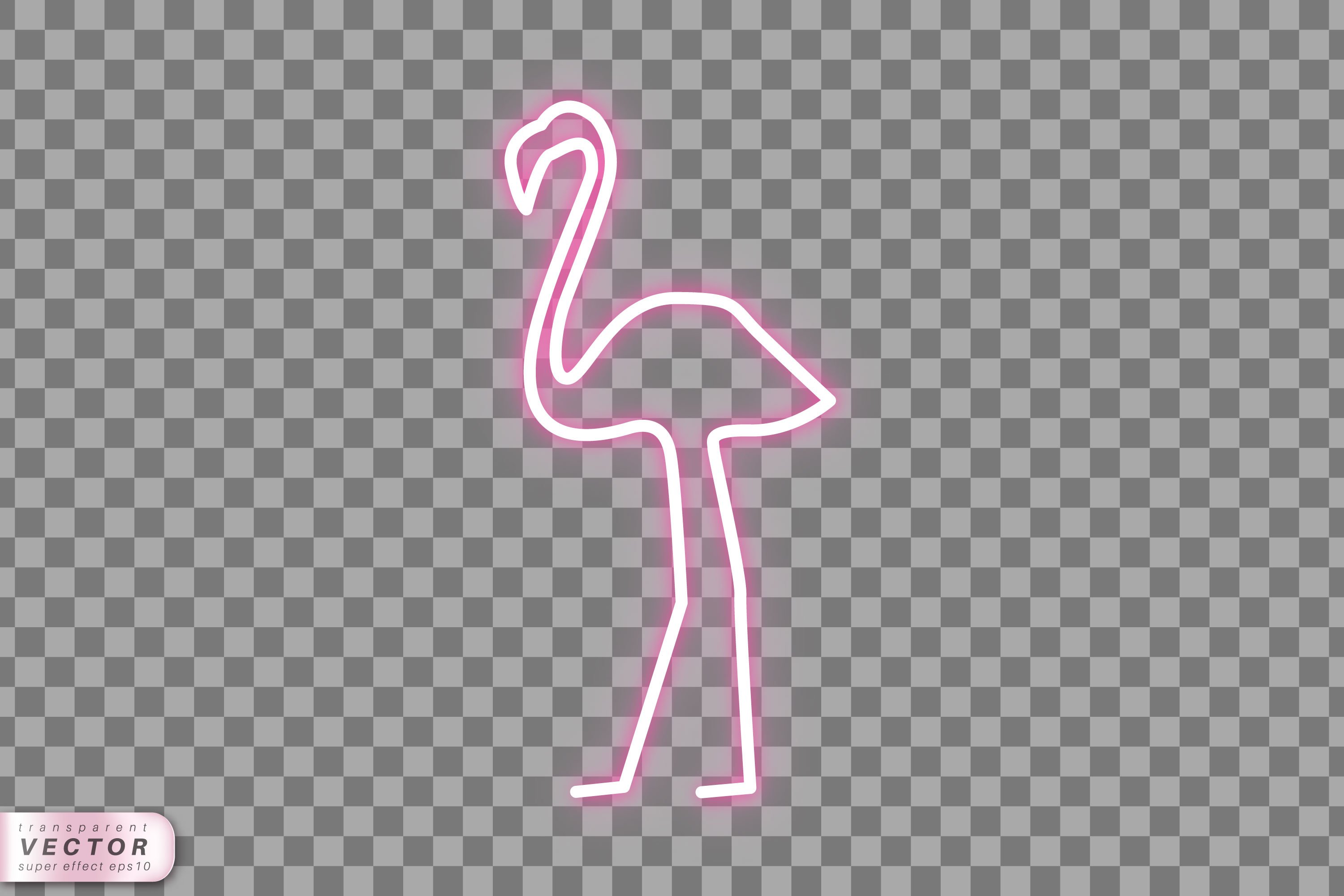 Neon Flamingo Vector Illustration (322643) | Illustrations | Design Bundles
