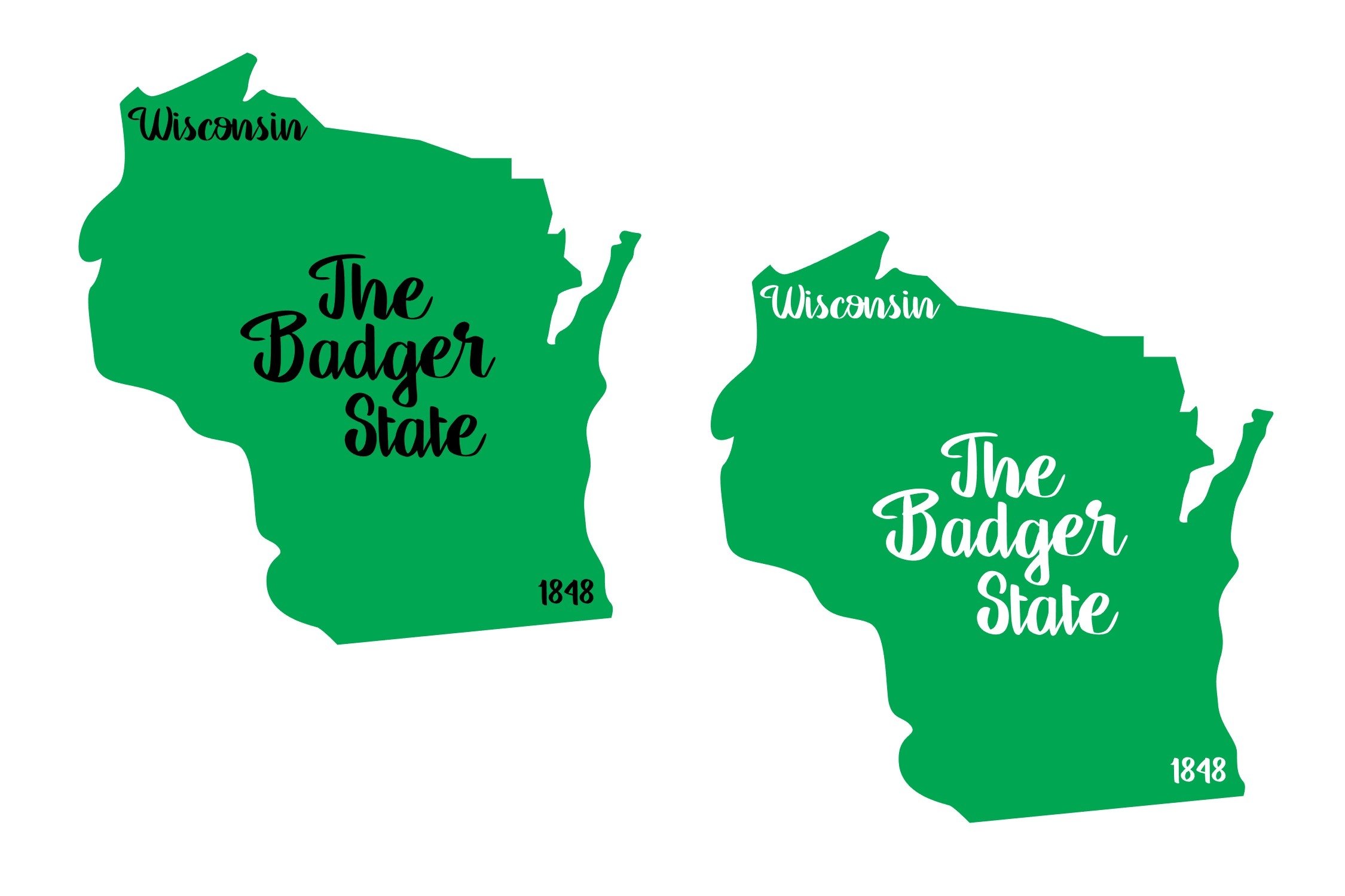 Wisconsin - State Nickname & EST Year - 2 Files - SVG PNG (264301 ...