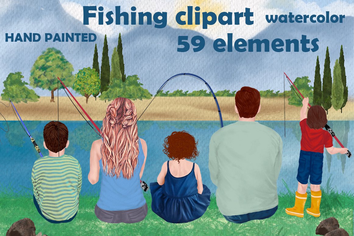 Fishing clipart, Family fishing, Father's day clipart (476881 ...