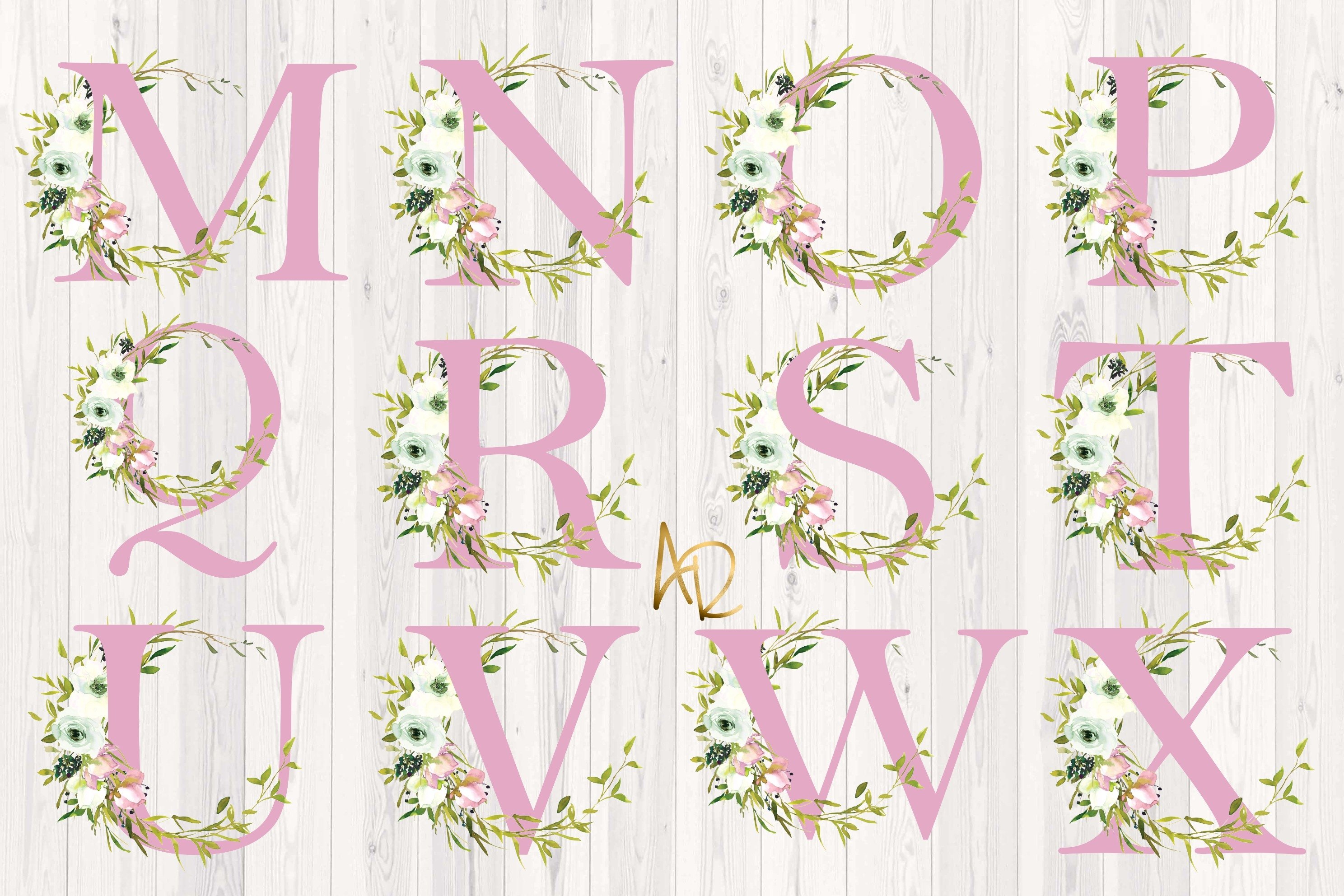 Sublimation Alphabet | Floral Letters PNG bundle Purple (1020840 ...