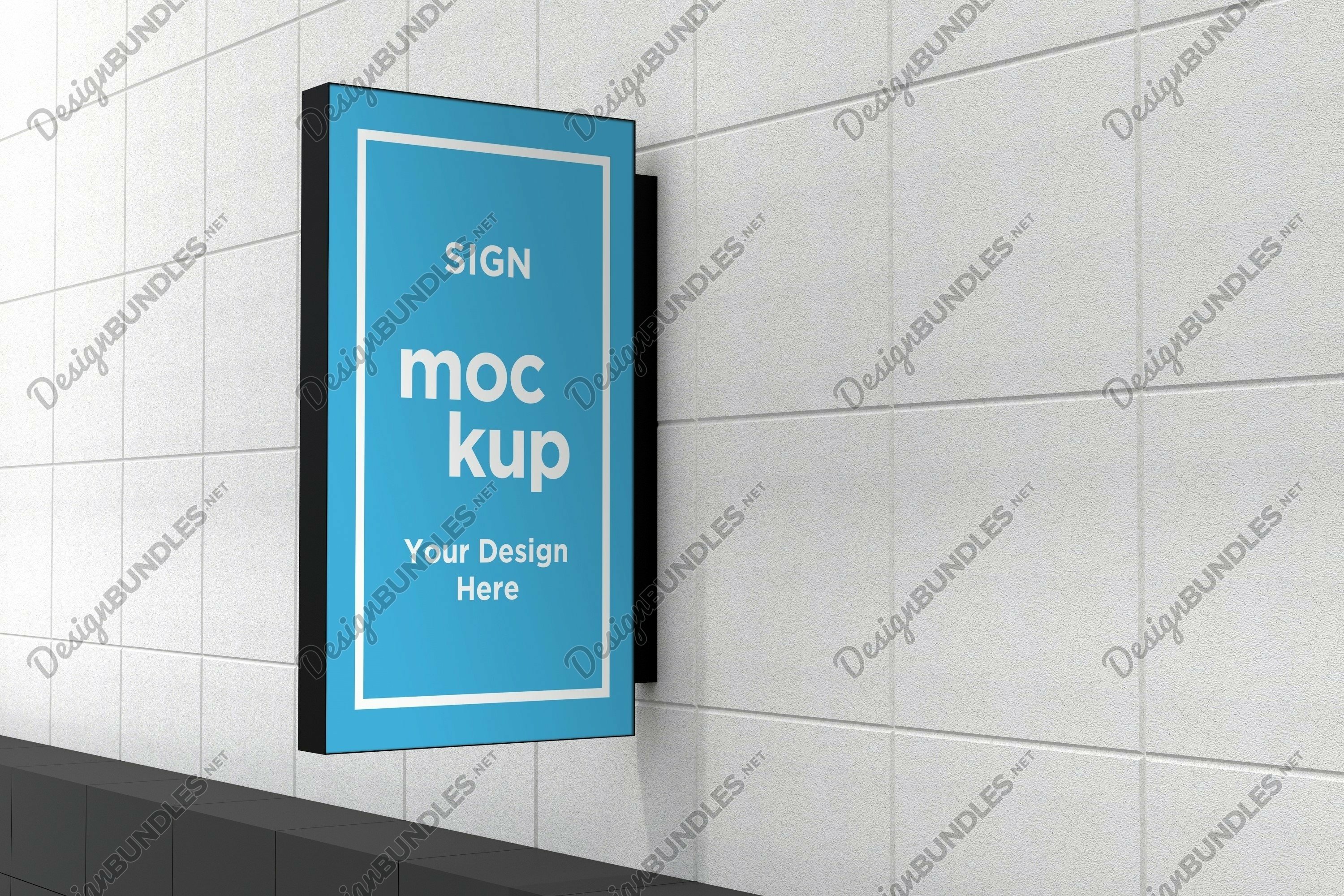 Rectangle Wall Mount Façade Sign Mockup (1452493) | Signage | Design ...