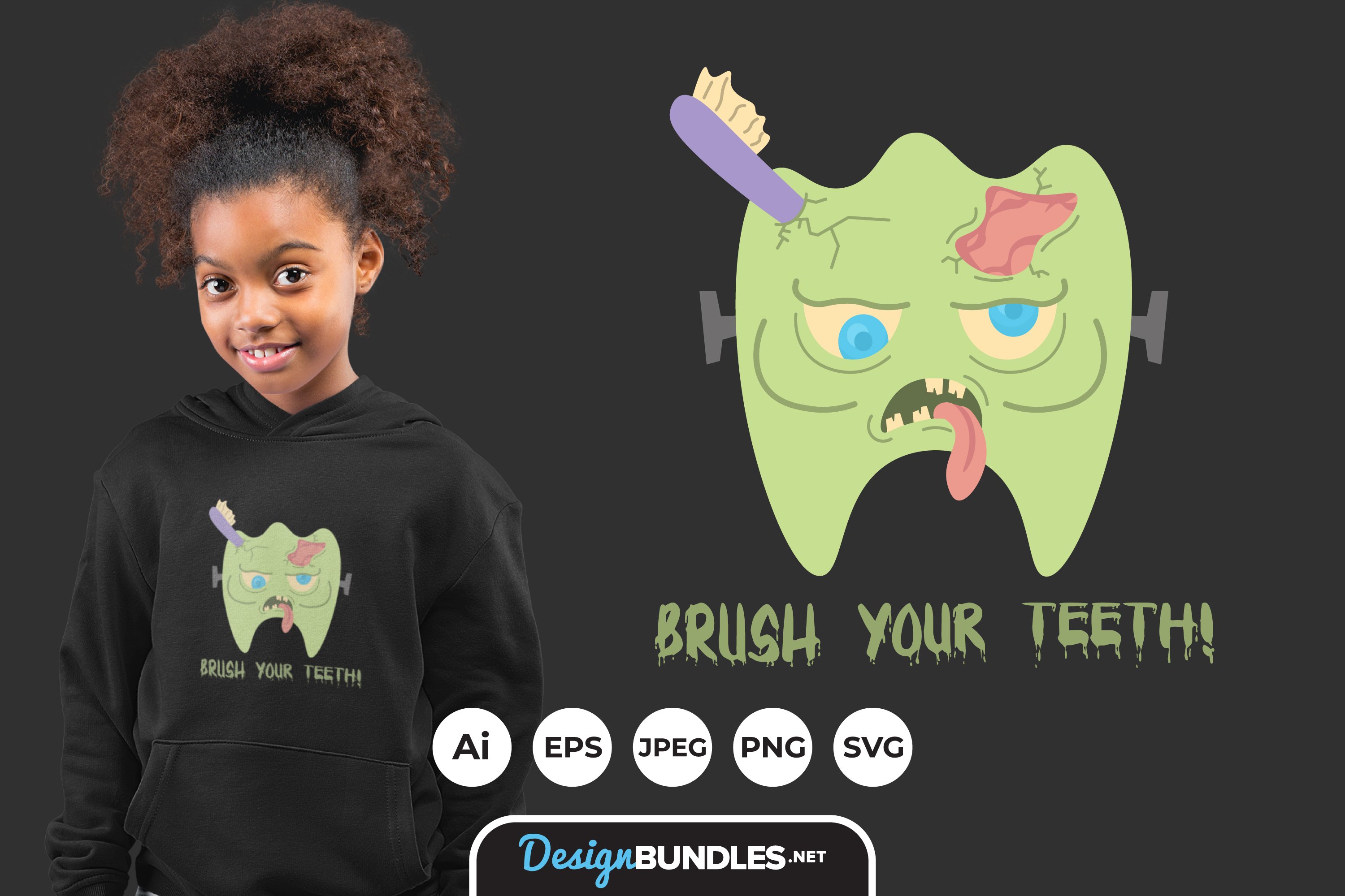 Zombie Tooth Illustrations for T-Shirt Design