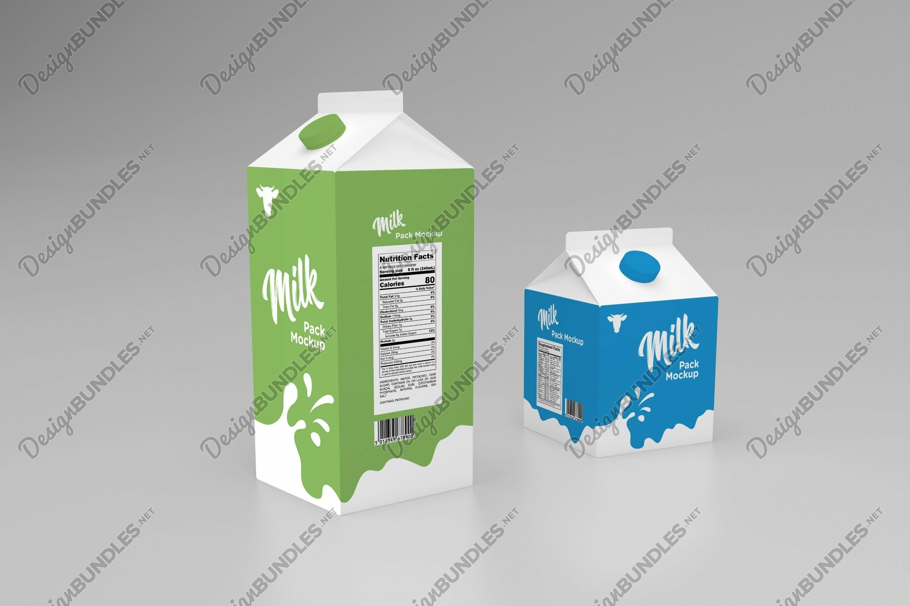 Milk Pack Packaging Mockup (1460967) | Craft Mockups | Design Bundles