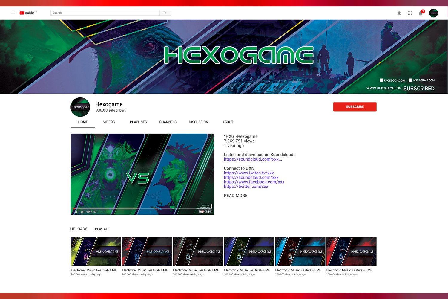 Hexo Game Youtube Templates (229544) | Websites | Design Bundles