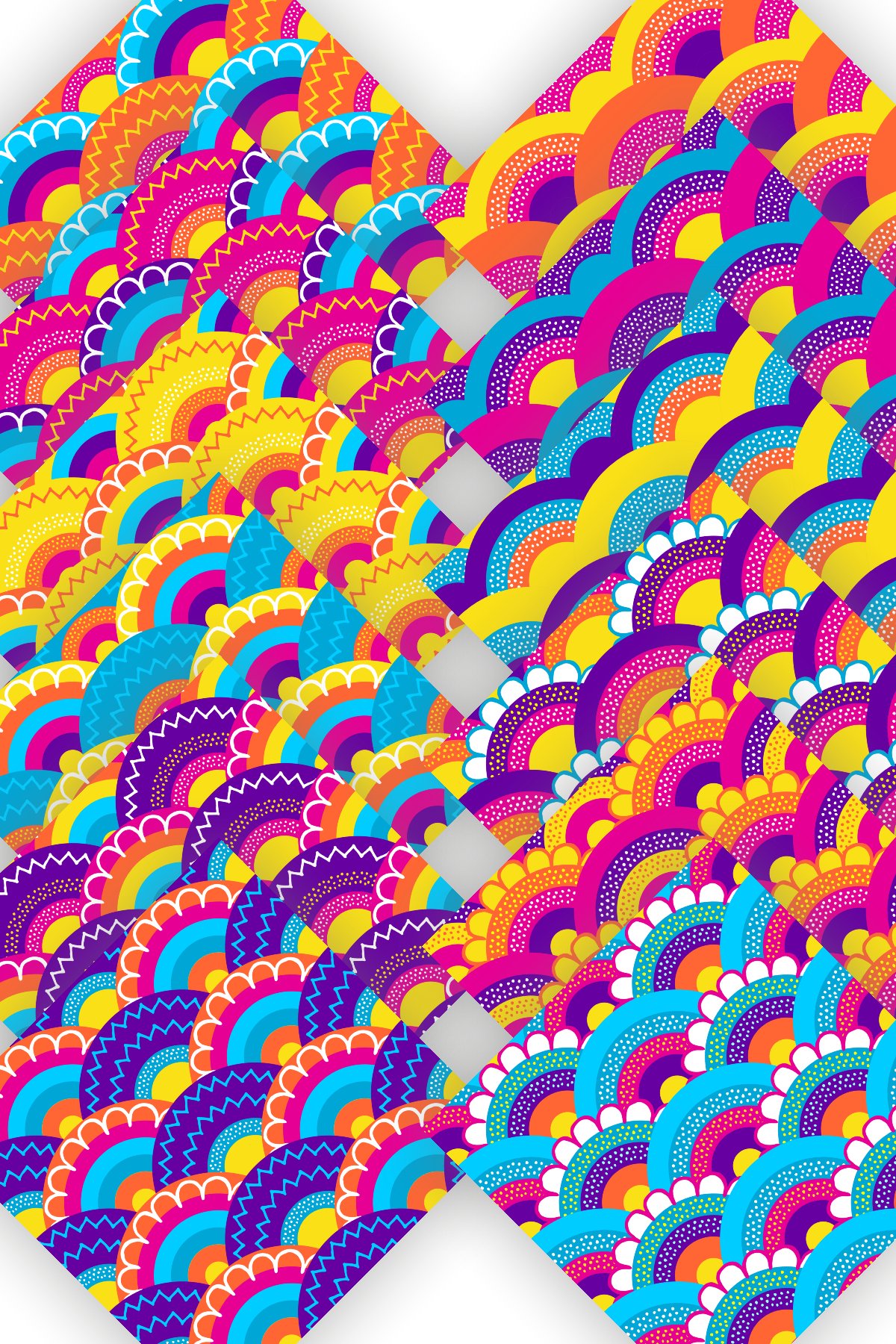 Rainbow Scales Seamless Digital Patterned Papers 12 PNG