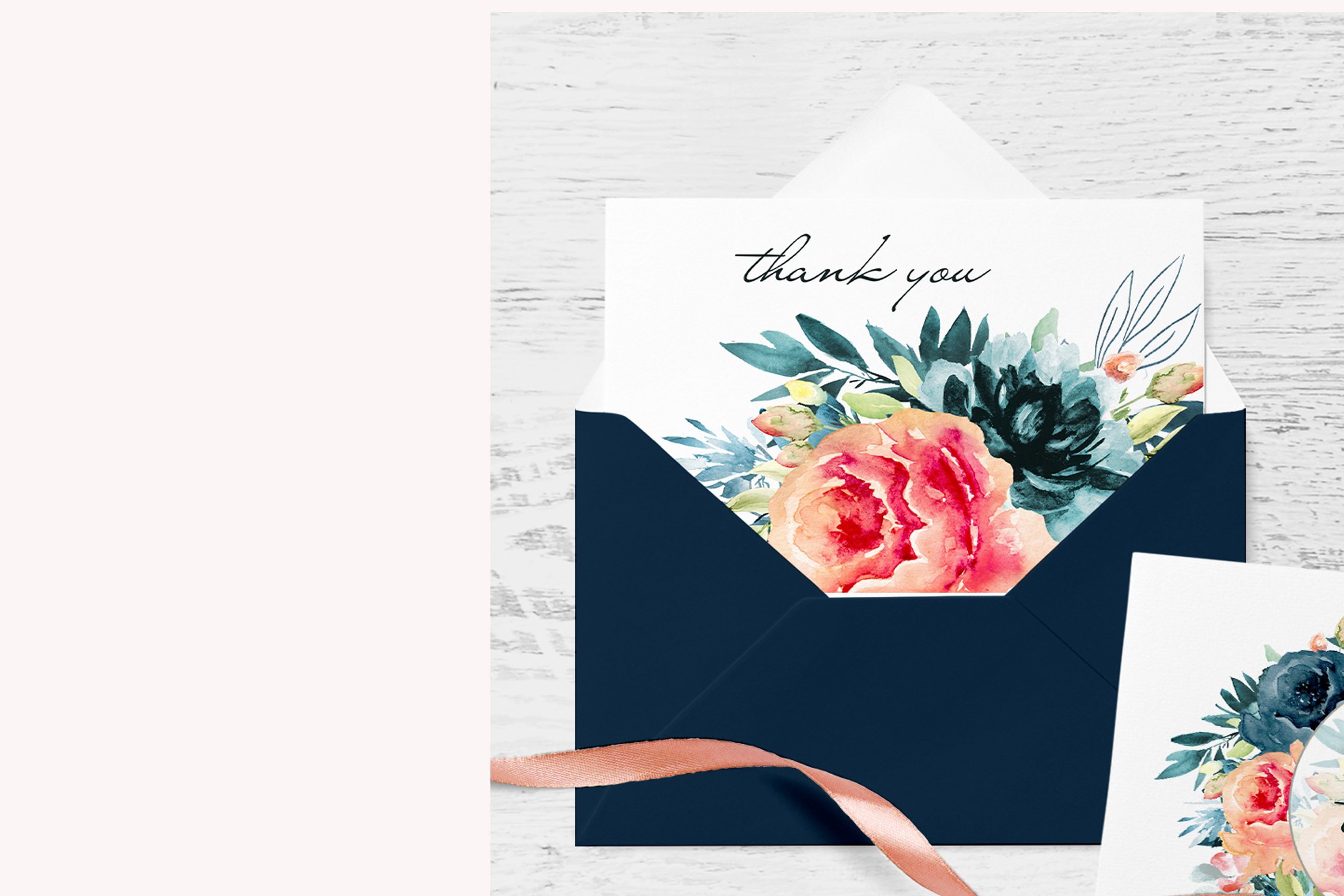 Wreath clipart Watercolor Coral Navy Flowers Frame invite (563709 ...