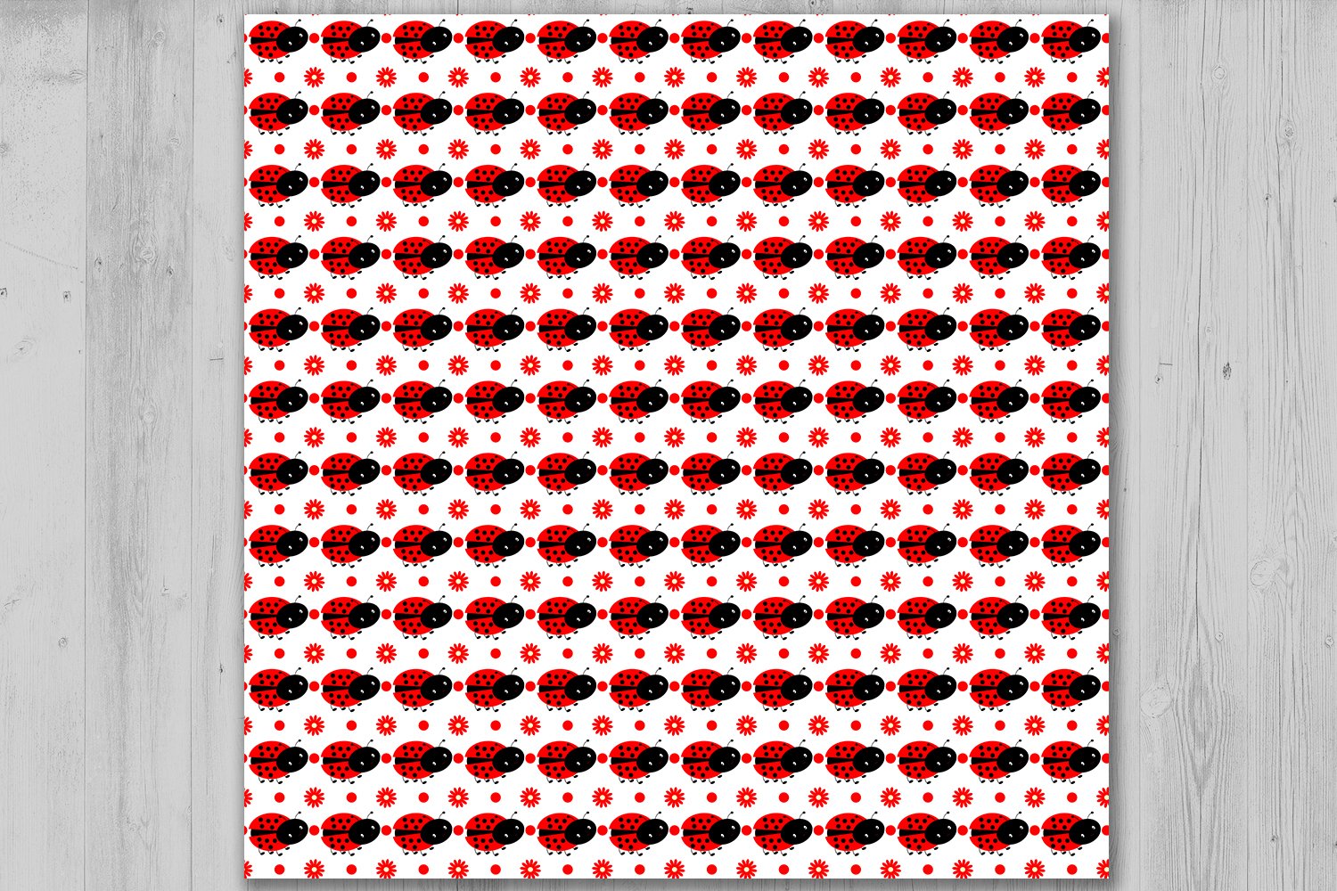 Ladybug Digital Paper, Ladybug Background, Flowers. (93243 ...