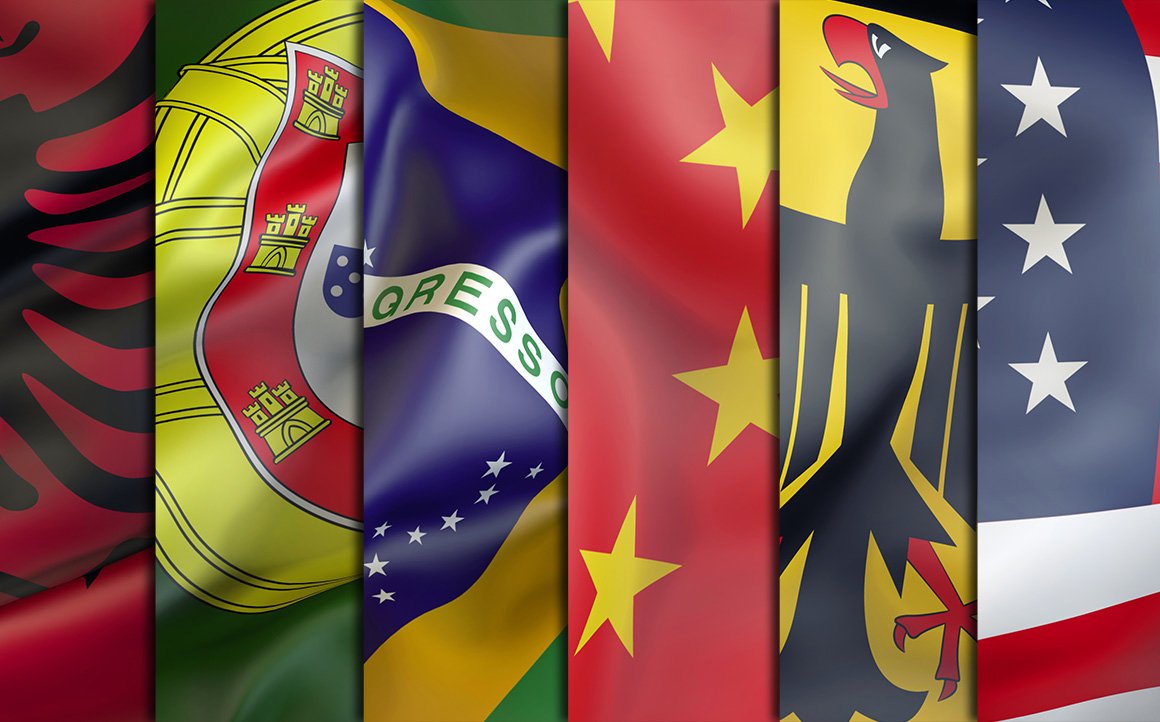 Waving flags (13859) | Illustrations | Design Bundles