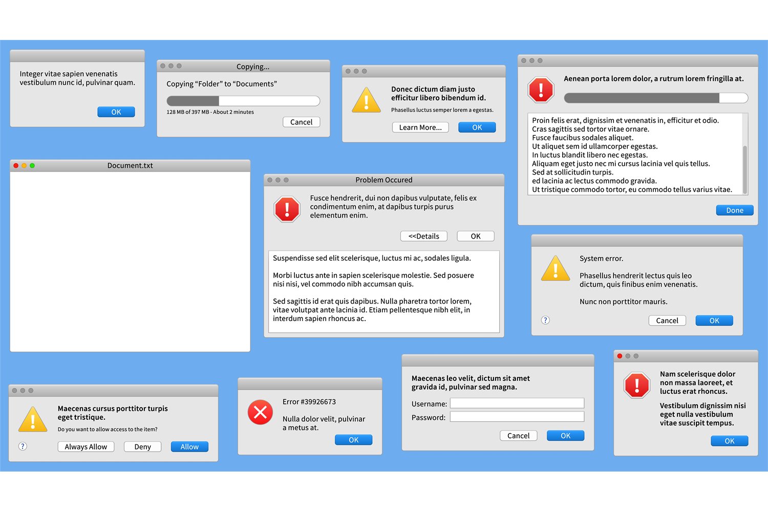 Modern pc window. User interface design, app web browser. Sy (850246 ...