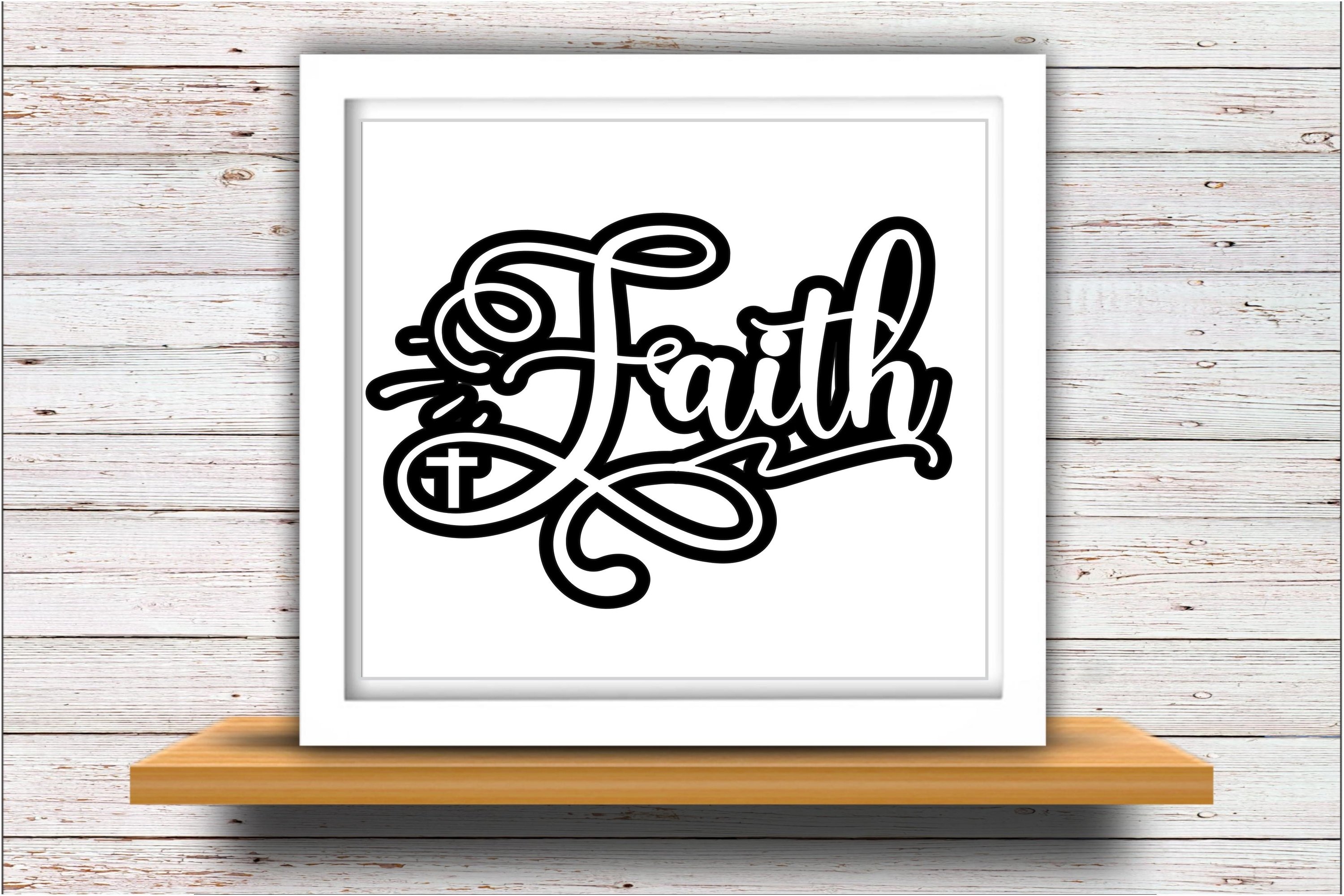 Faith svg DXF JPEG Silhouette Cameo Cricut cross cut out (720681) | Cut ...