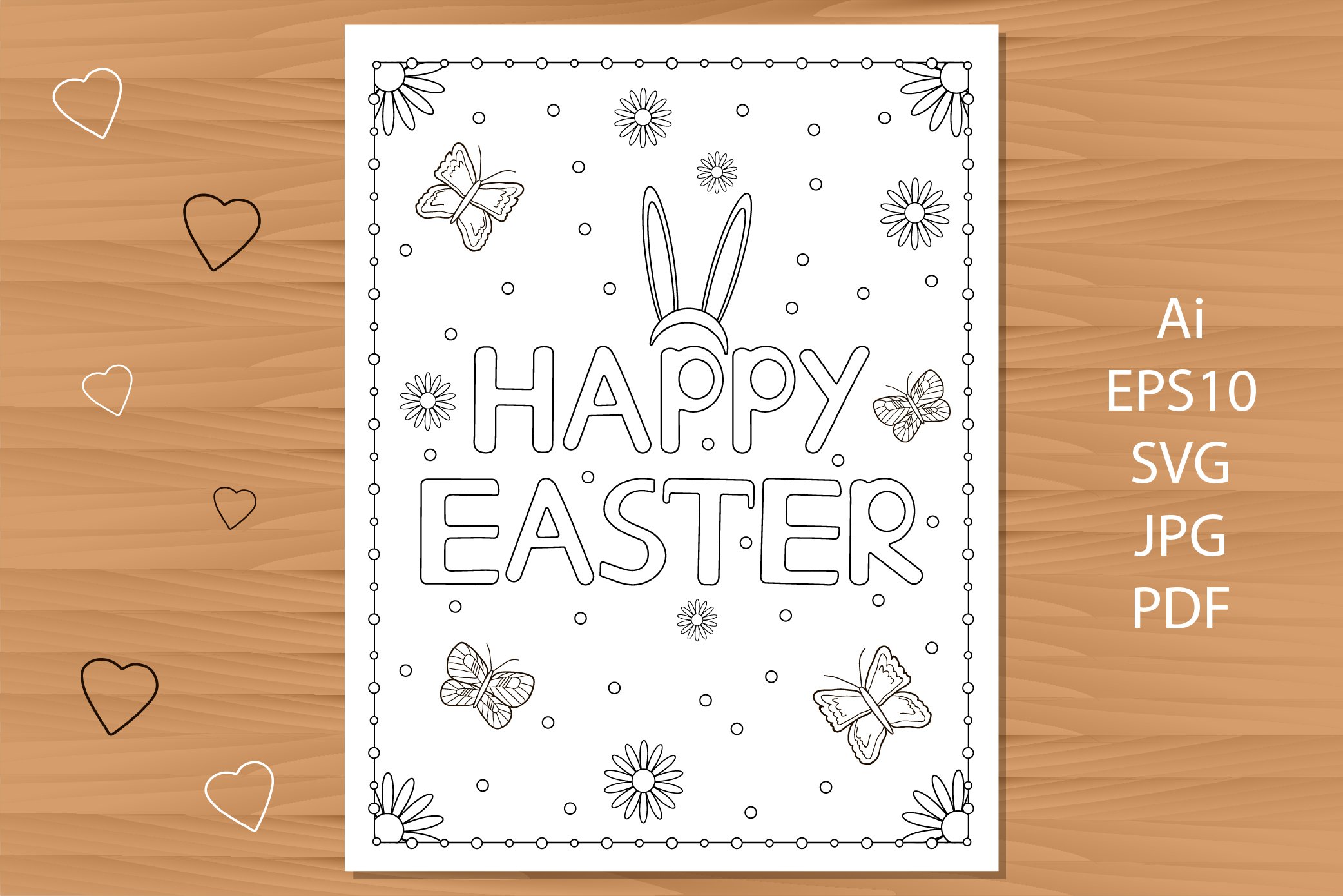 4 Easter cards. Coloring pages. (489086) | Coloring Pages | Design Bundles