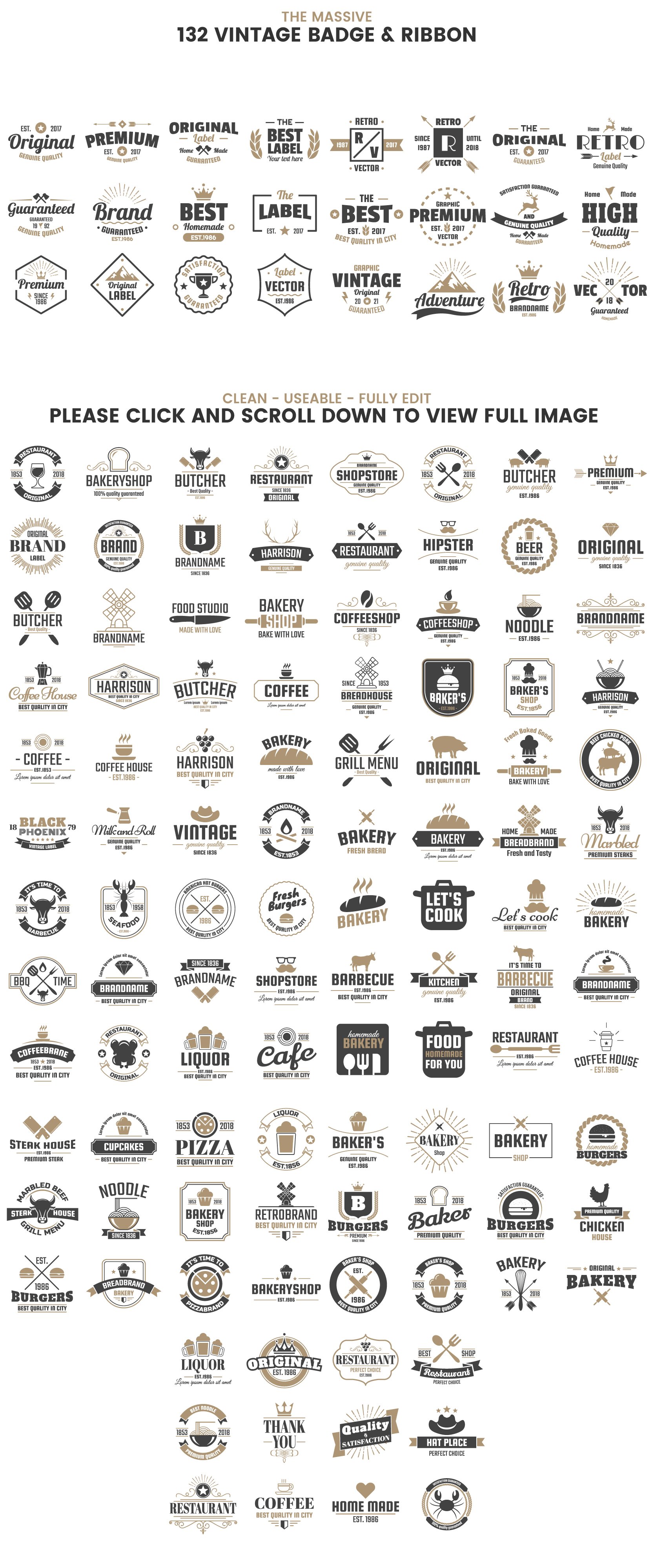 1207 Vintage Badge & Objects (56020) | Logos | Design Bundles