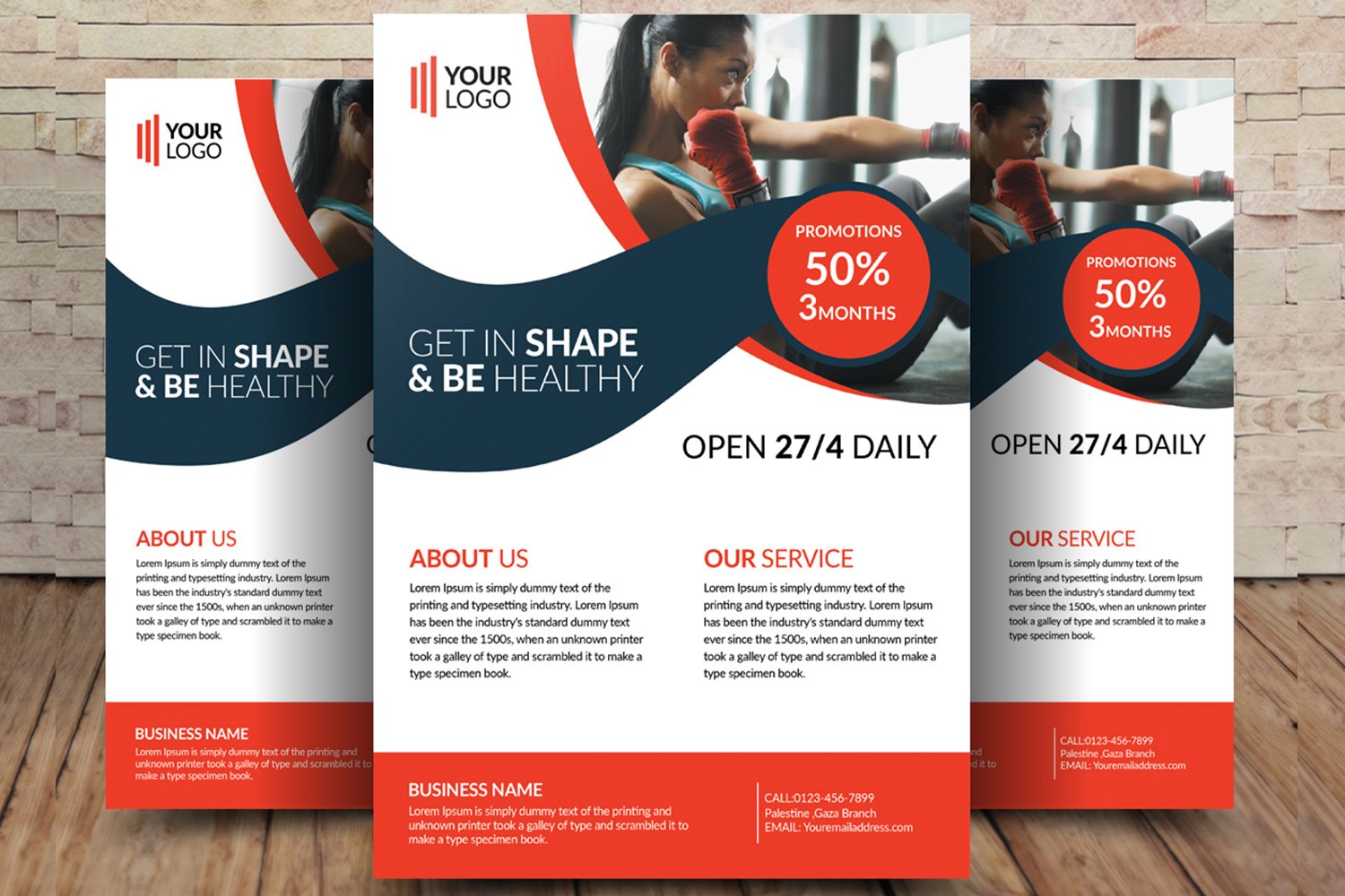 Women Health & Gym Flyer Template (449716) | Flyers | Design Bundles