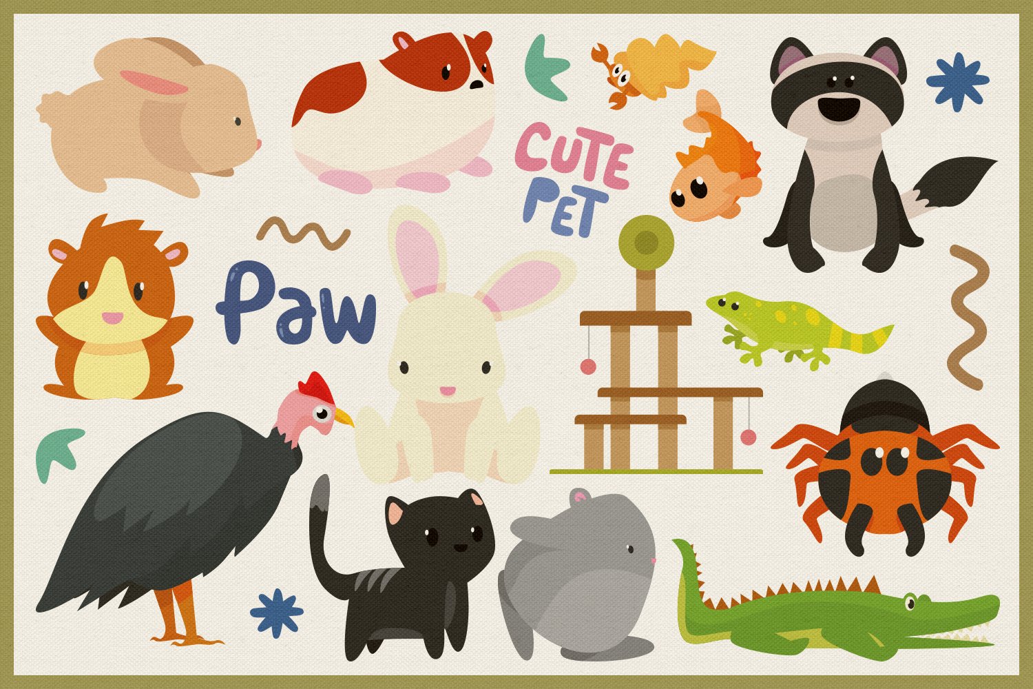 Cute Pet Vector Clipart Pack
