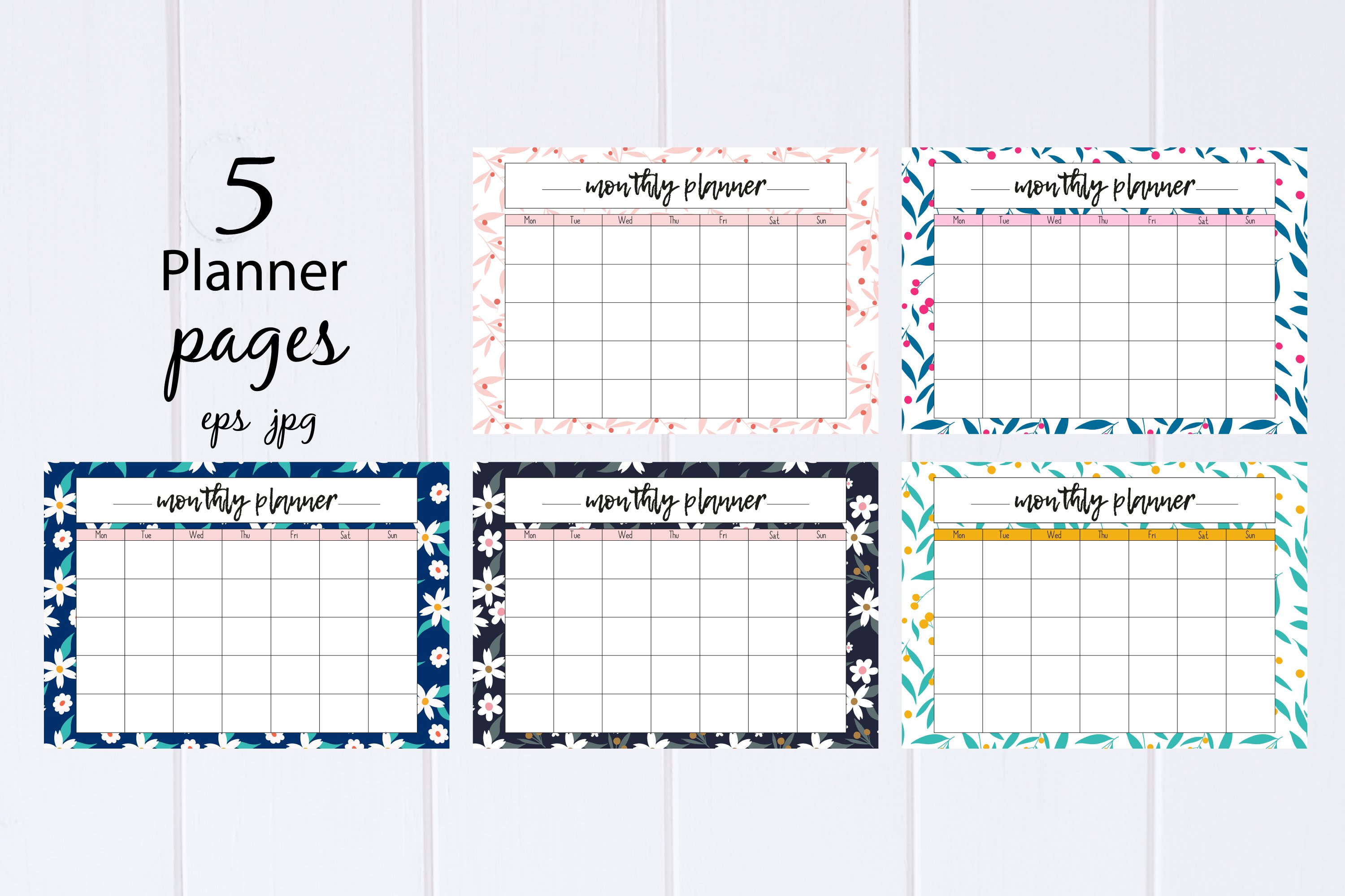 85 Planner pages A4 size, digital templates bundle (1021570) | Digital ...