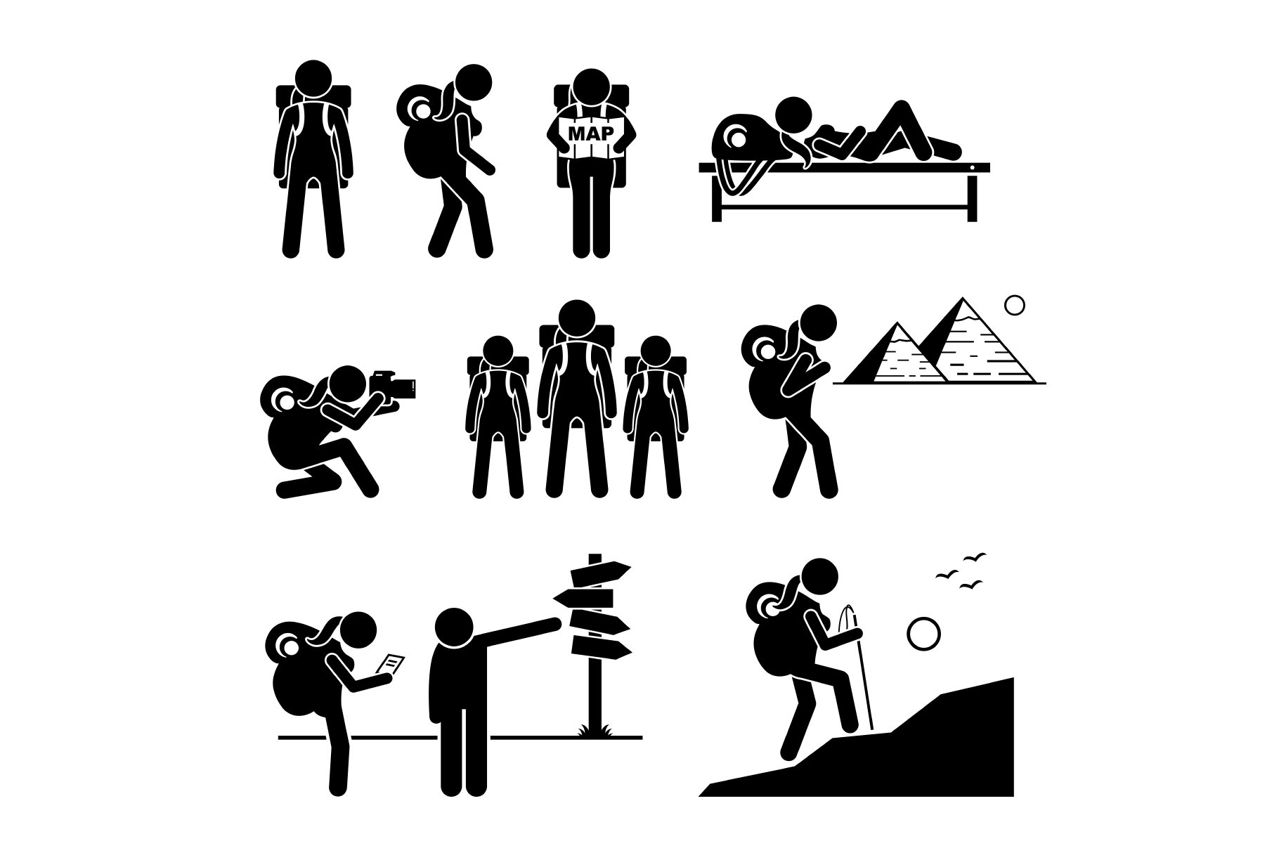 Female Travel Traveler Backpack Backpacker Outdoor Adventure (1198042 ...