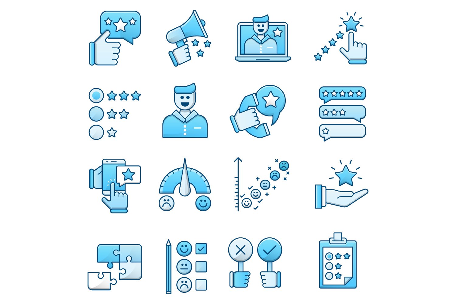 Feedback icons set (128104) | Icons | Design Bundles