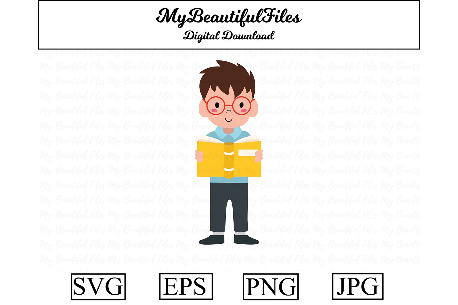 boy book SVG - Cute boy book SVG, EPS, PNG and JPG (729976 ...