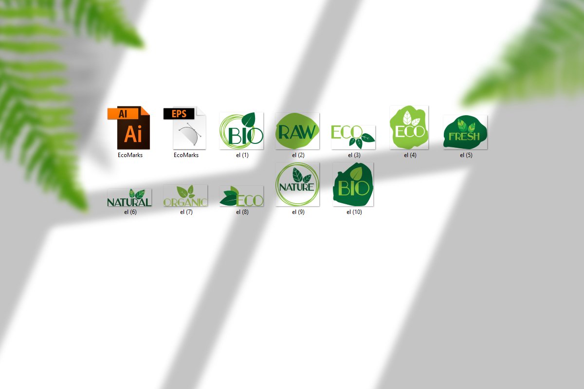 ECO, BIO logo, labels bundle (1109232) | Papers | Design Bundles