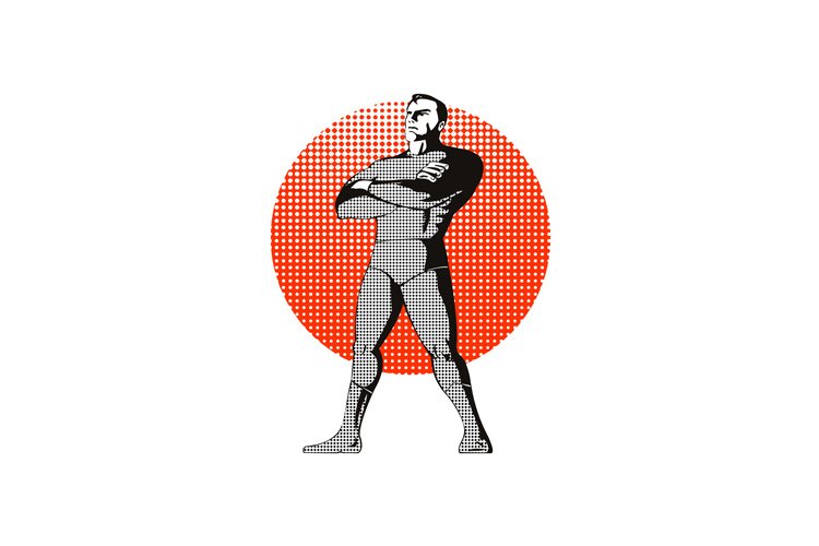 Super Hero Standing Retro (512664) | Illustrations | Design Bundles