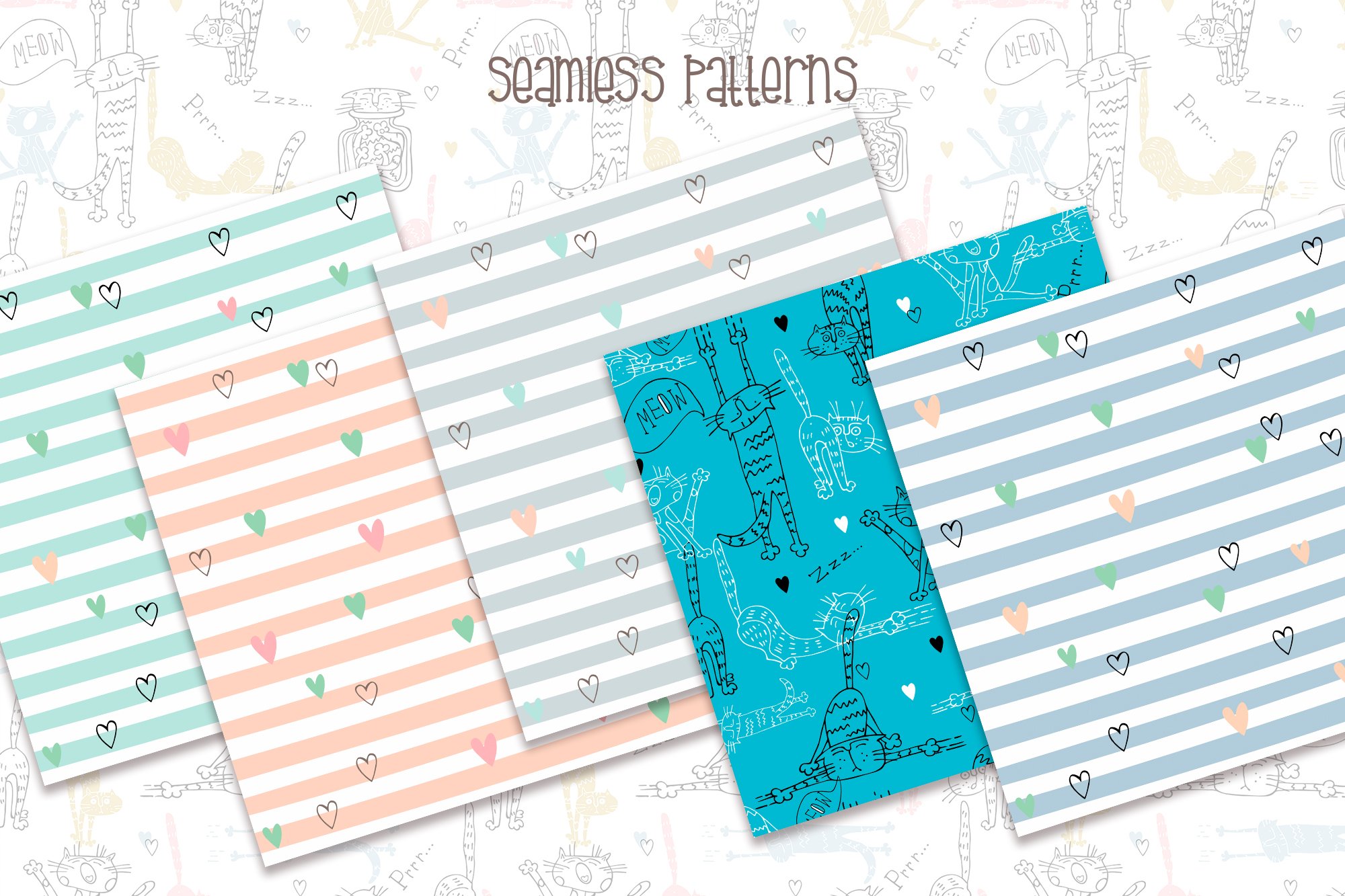 Cute cats digital cliparts in Doodle style. (246119) | Illustrations ...