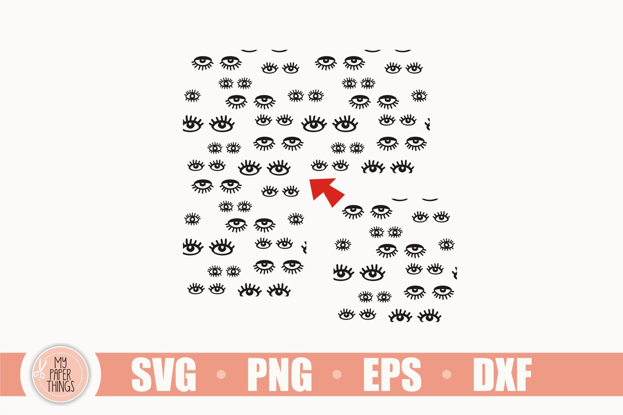 Eye pattern svg, Eyelashes svg, Seamless Pattern SVG (530673) | Cut ...