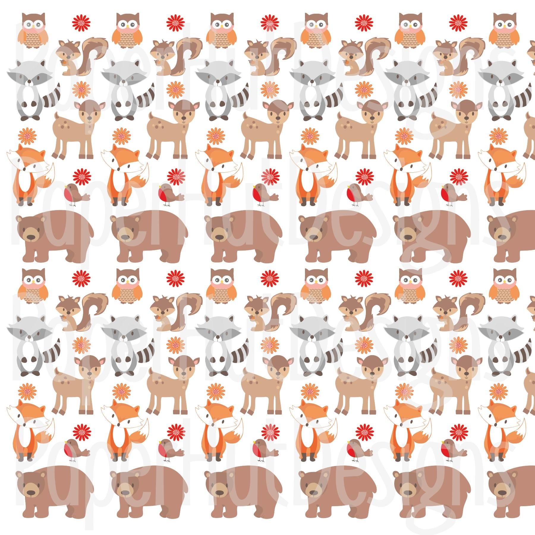 Forest Animals Digital Papers (64437) | Papers | Design Bundles