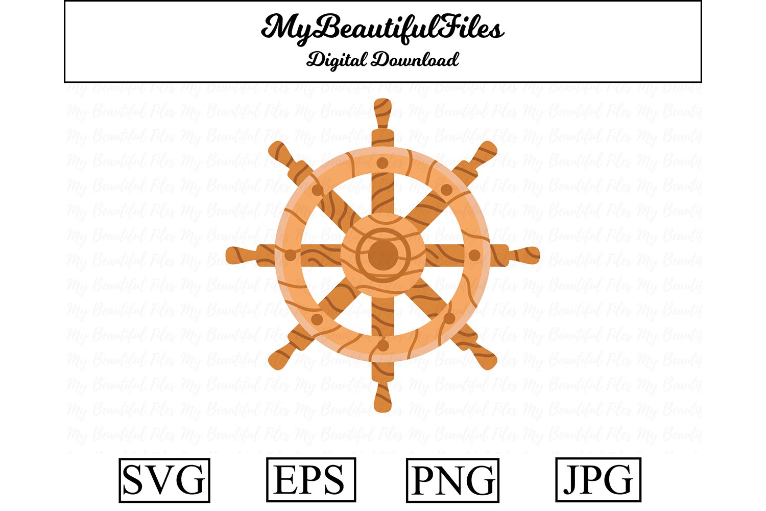 Ship Wheel SVG - Cute Pirate SVG, EPS, PNG and JPG